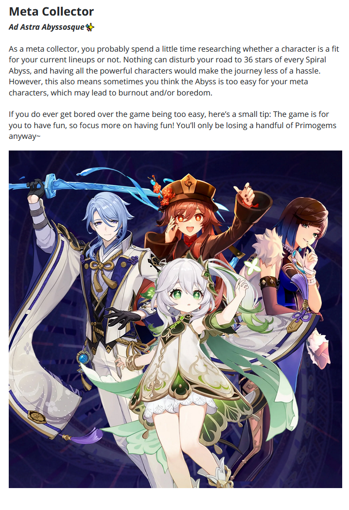 What kind of character collector are you? Genshin Impact | HoYoLAB