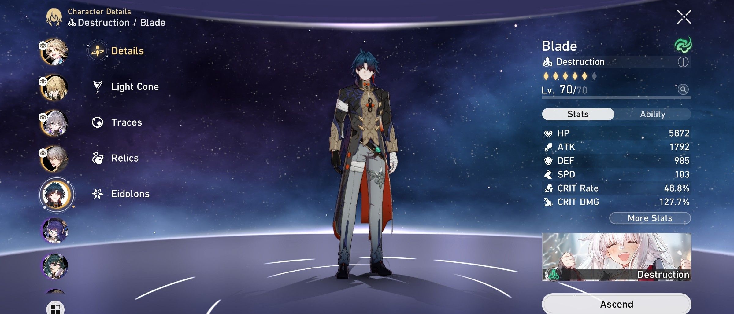 Realistic build of Blade (f2p) Honkai: Star Rail | HoYoLAB