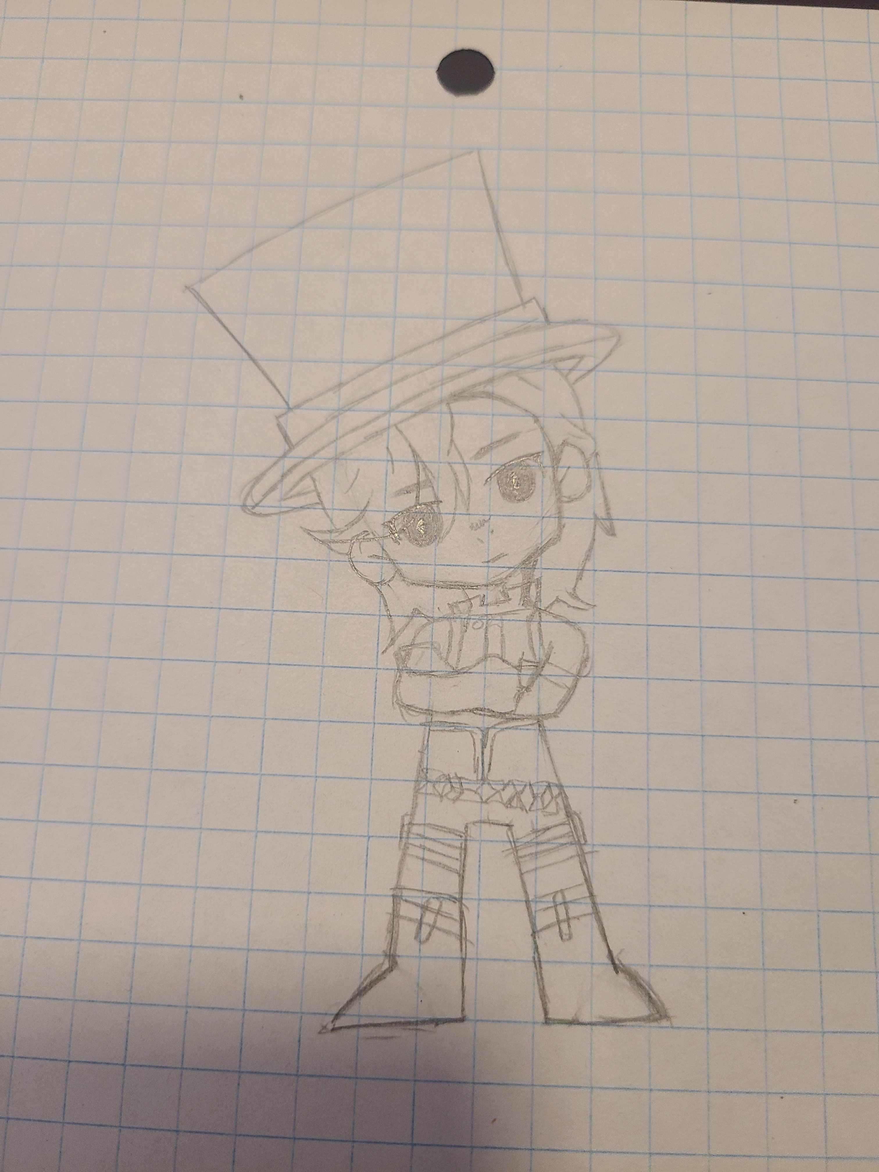 i started the sibling trio in chibi style, this lyney's sketch Genshin ...