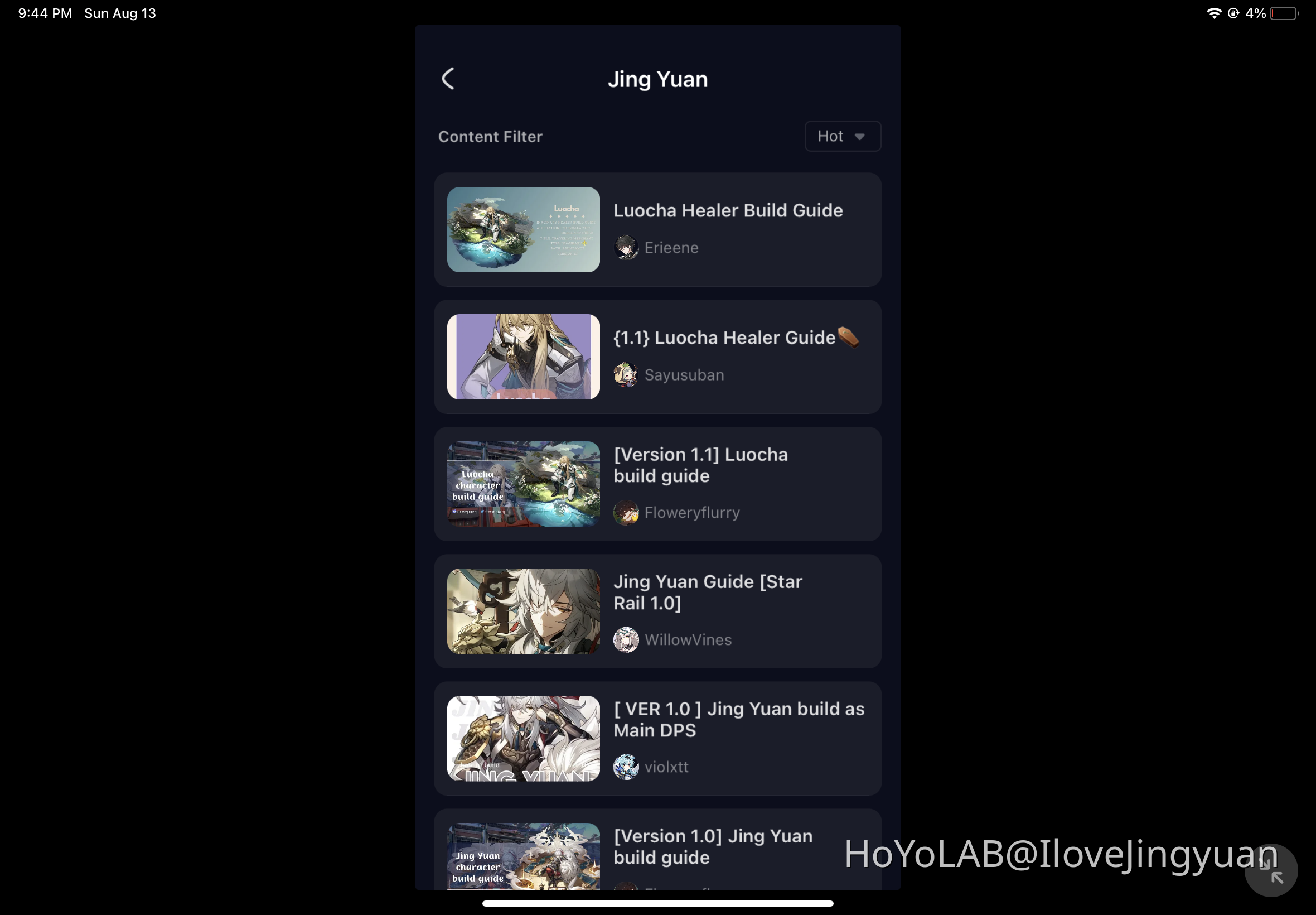 Why is loucha in Jing yuan build page Honkai: Star Rail | HoYoLAB