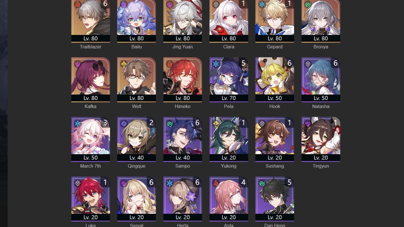 My Star Rail Roster Honkai: Star Rail | HoYoLAB