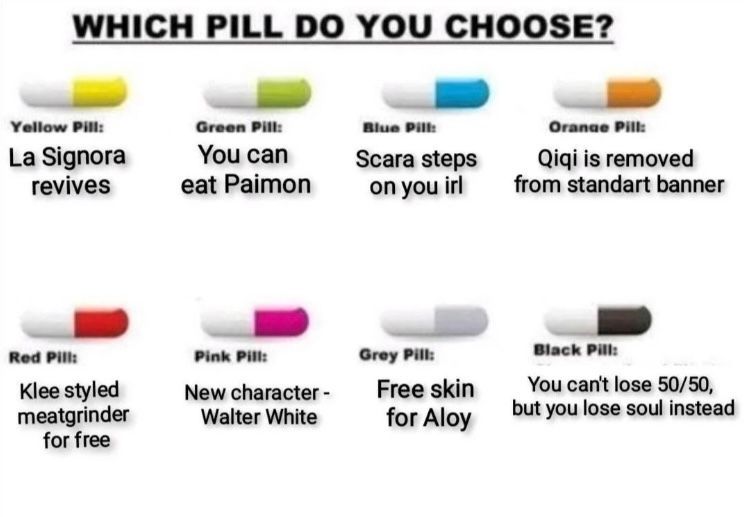 Choose a Pill for free! 💊 Genshin Impact | HoYoLAB