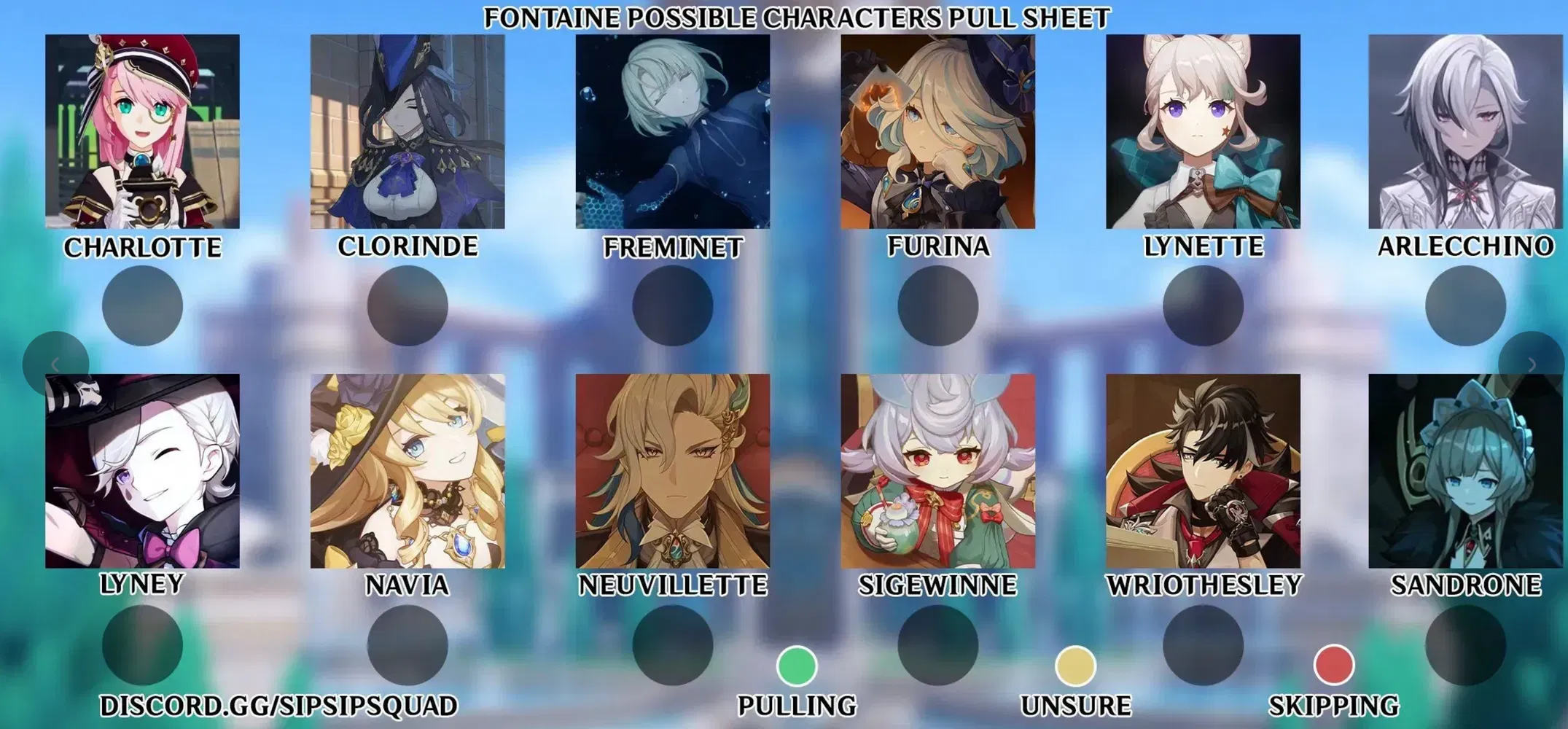 Fontaine Characters I would pull for Genshin Impact | HoYoLAB
