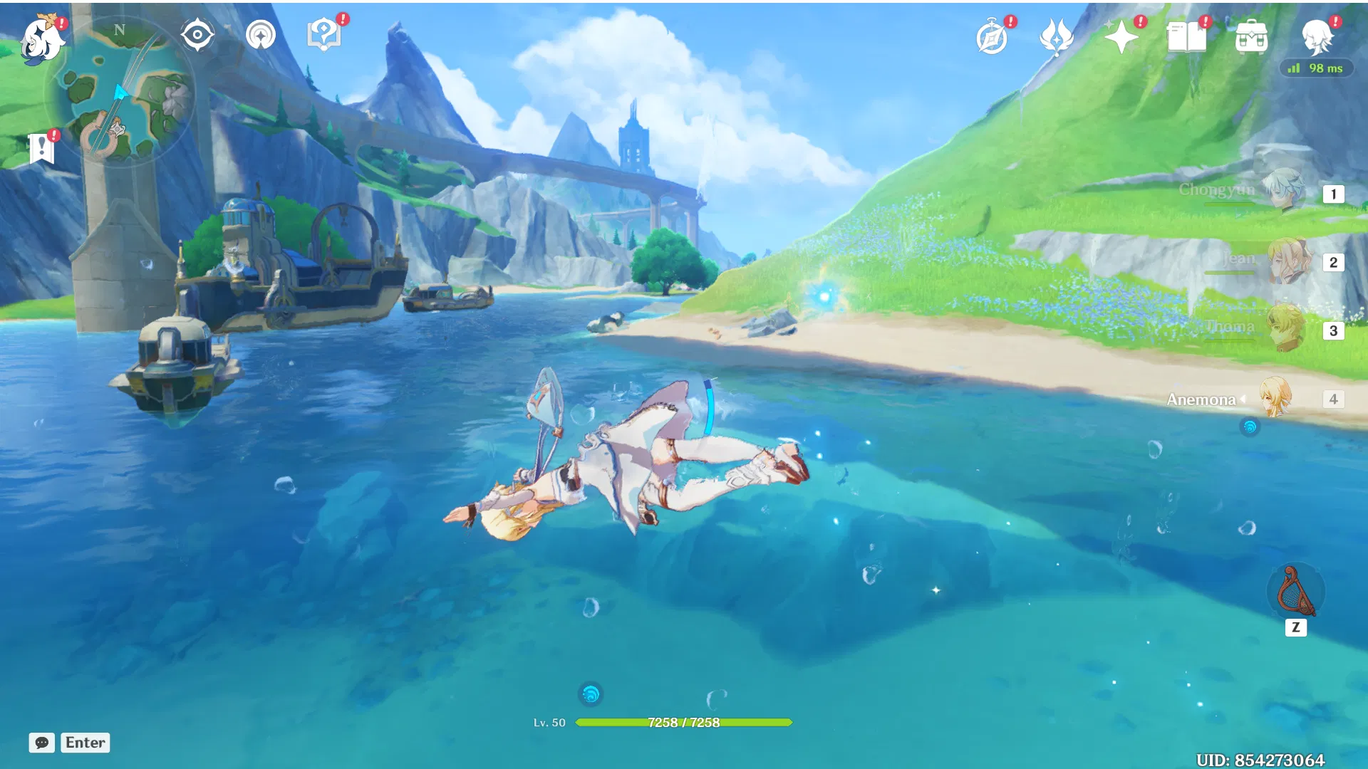 I think spent more than 10 mins swimming in Fontaine Genshin Impact ...