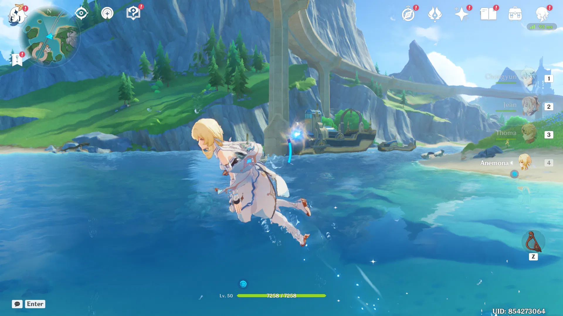 I think spent more than 10 mins swimming in Fontaine Genshin Impact ...