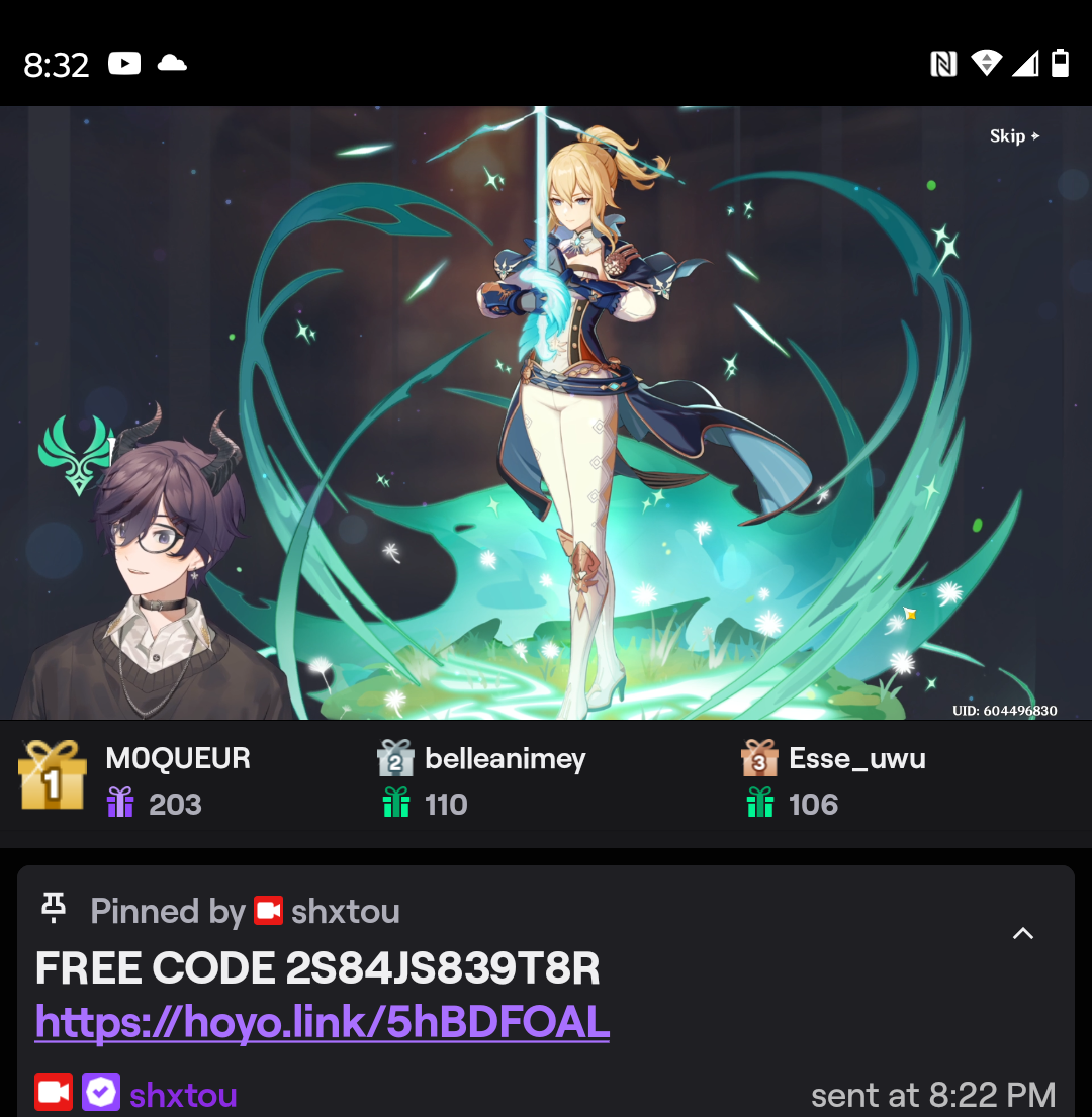 code from streamers :) Genshin Impact | HoYoLAB