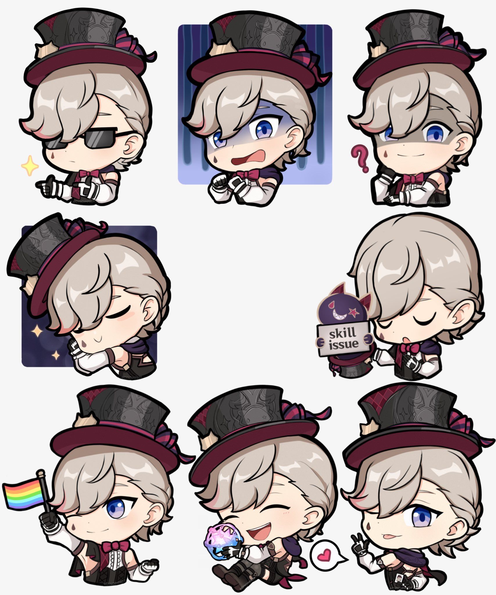 Lyney stickersss!! Genshin Impact | HoYoLAB