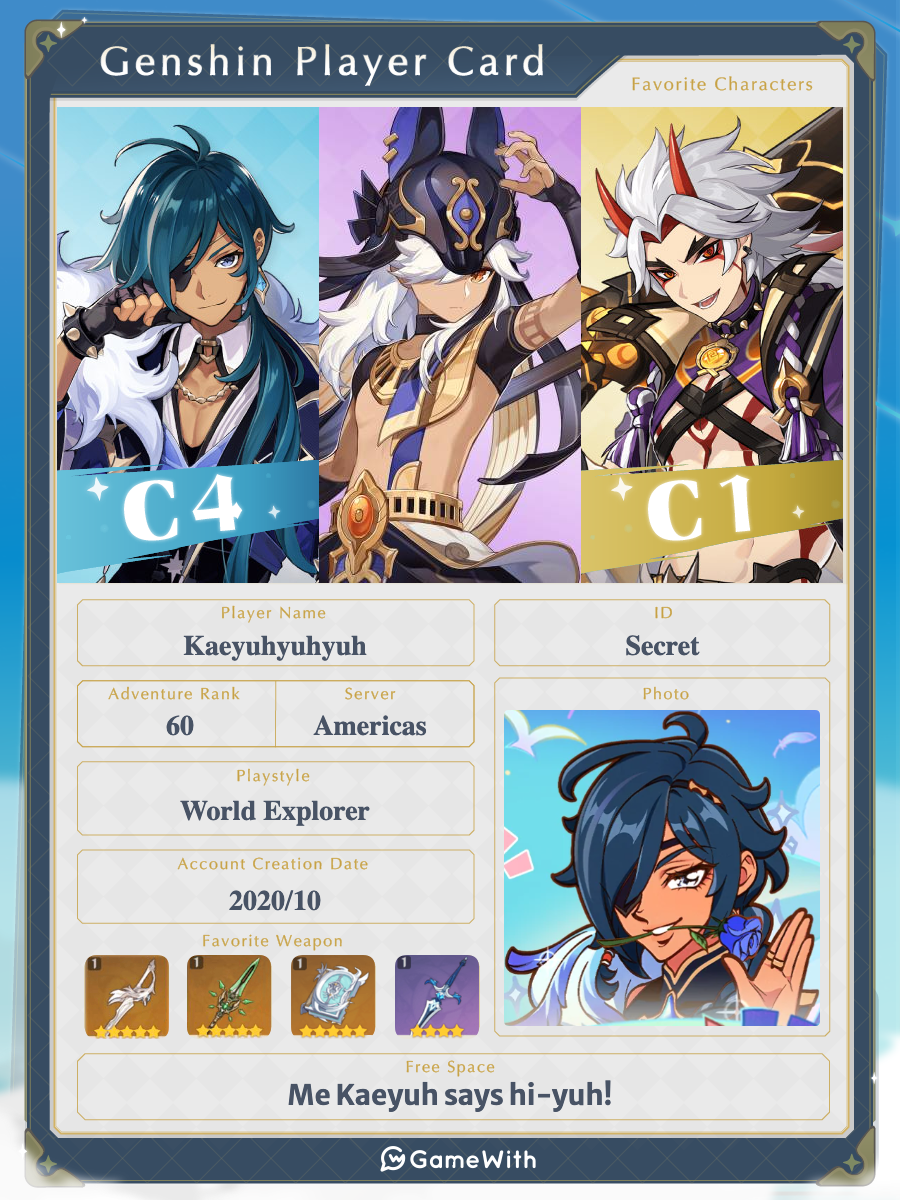 Updated Genshin Player Card Genshin Impact | HoYoLAB