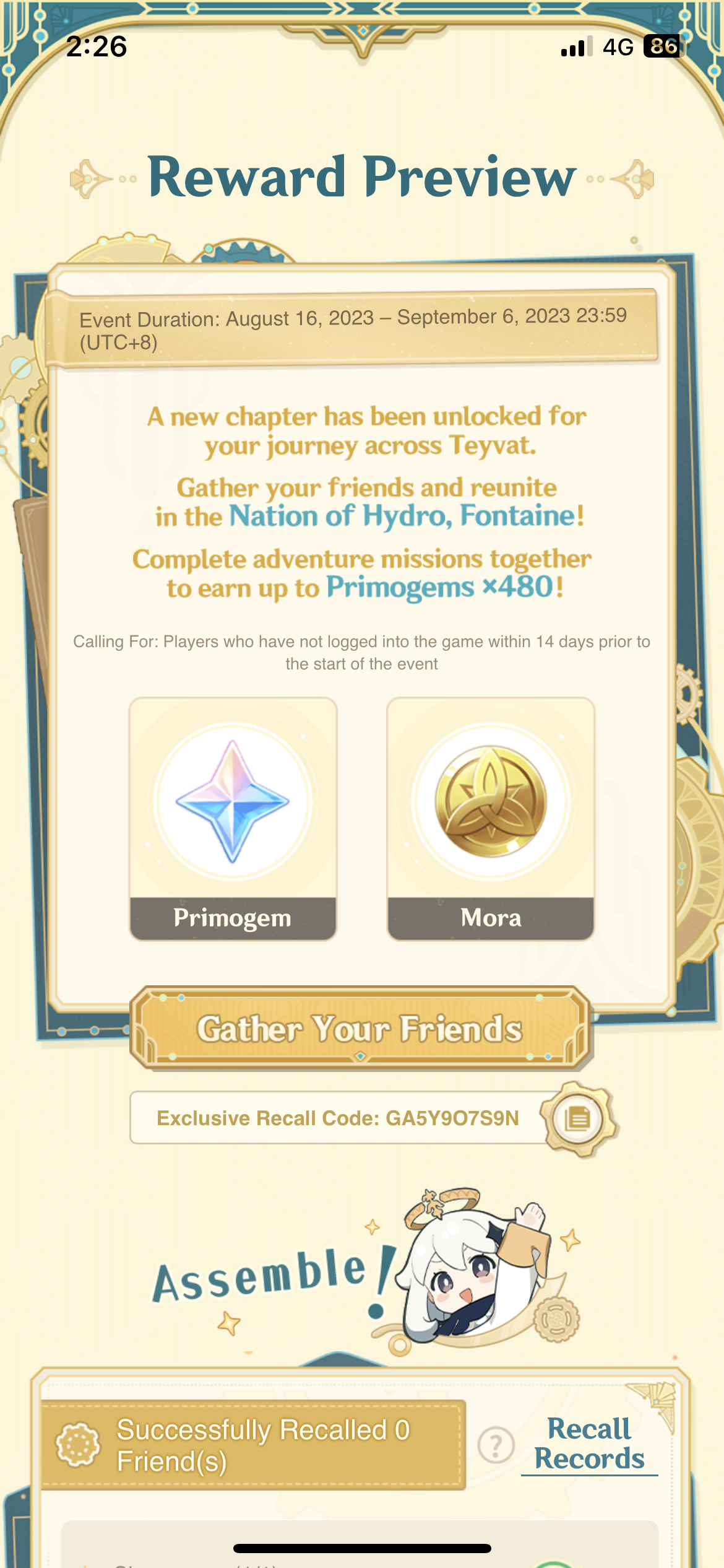 Recall Code Genshin Impact | HoYoLAB