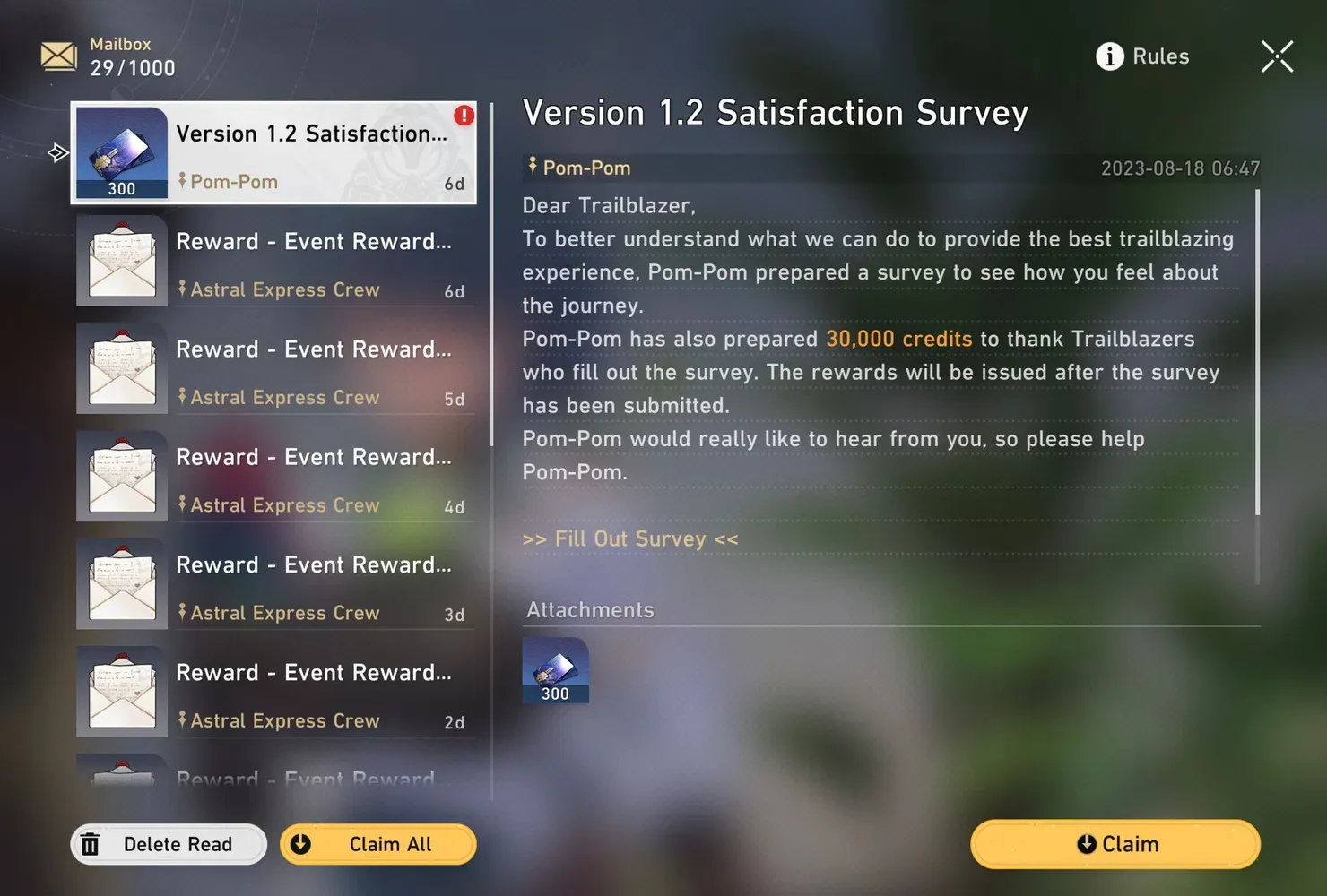 HSR - My Survey Suggestions (18th Aug '23) Honkai: Star Rail | HoYoLAB