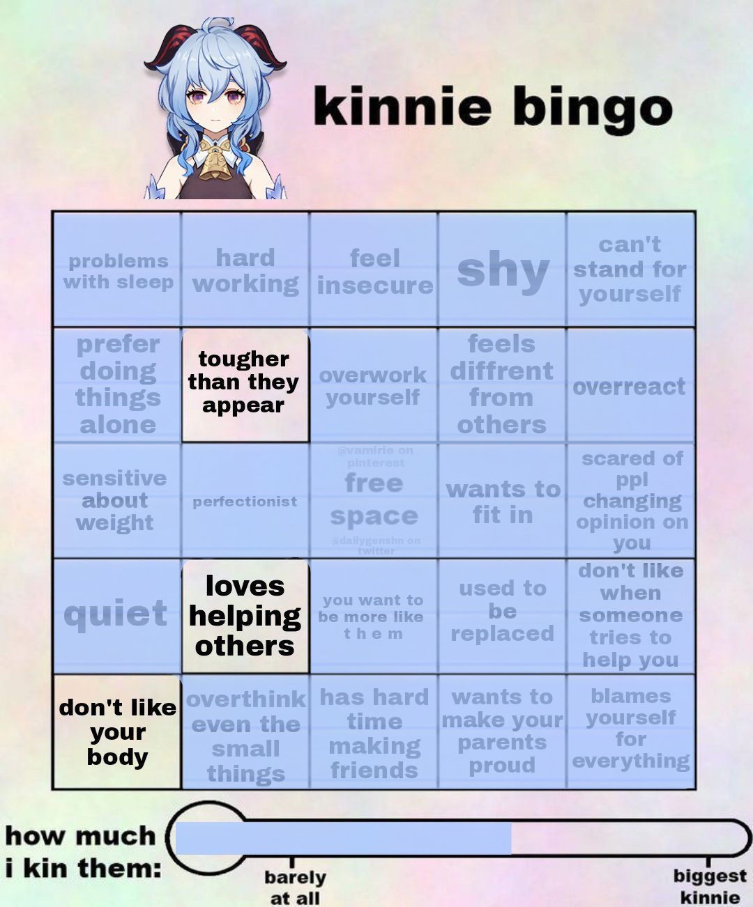 Kinnie bingo Genshin Impact | HoYoLAB