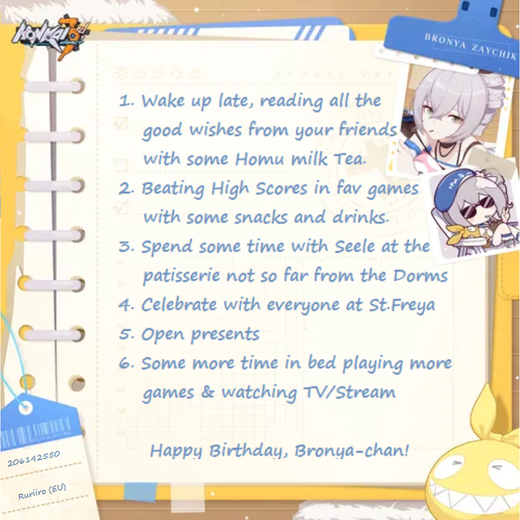 Happy Birthday Bronya-Chan!! Honkai Impact 3rd | HoYoLAB