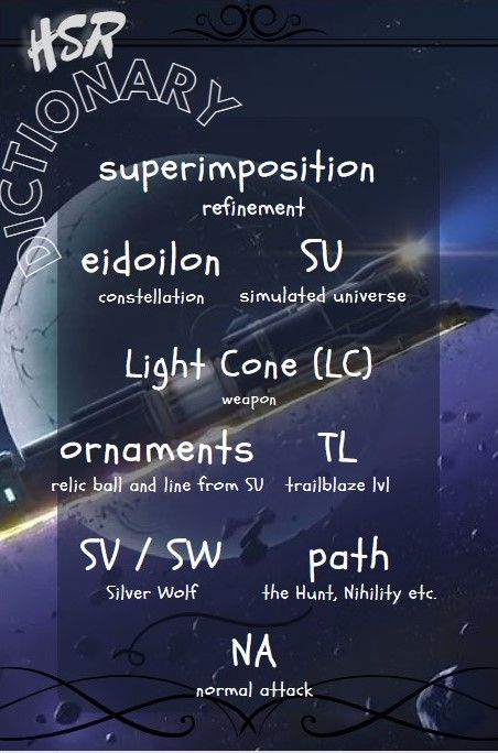 HSR dictionary for genshin players and stupid people Honkai: Star Rail | HoYoLAB
