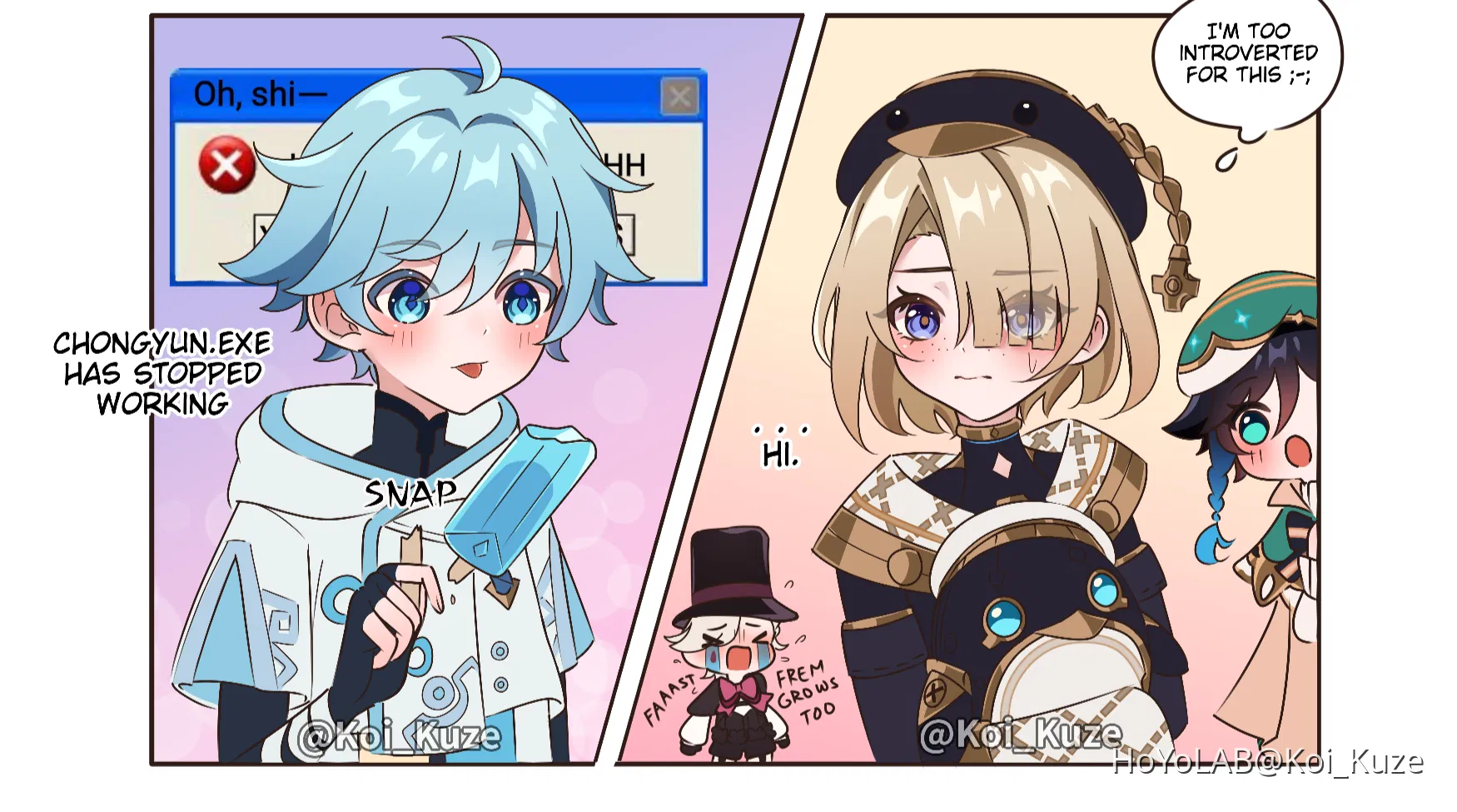 Venti matchmaker ft. Freminet & Chongyun (part 1) Genshin Impact | HoYoLAB