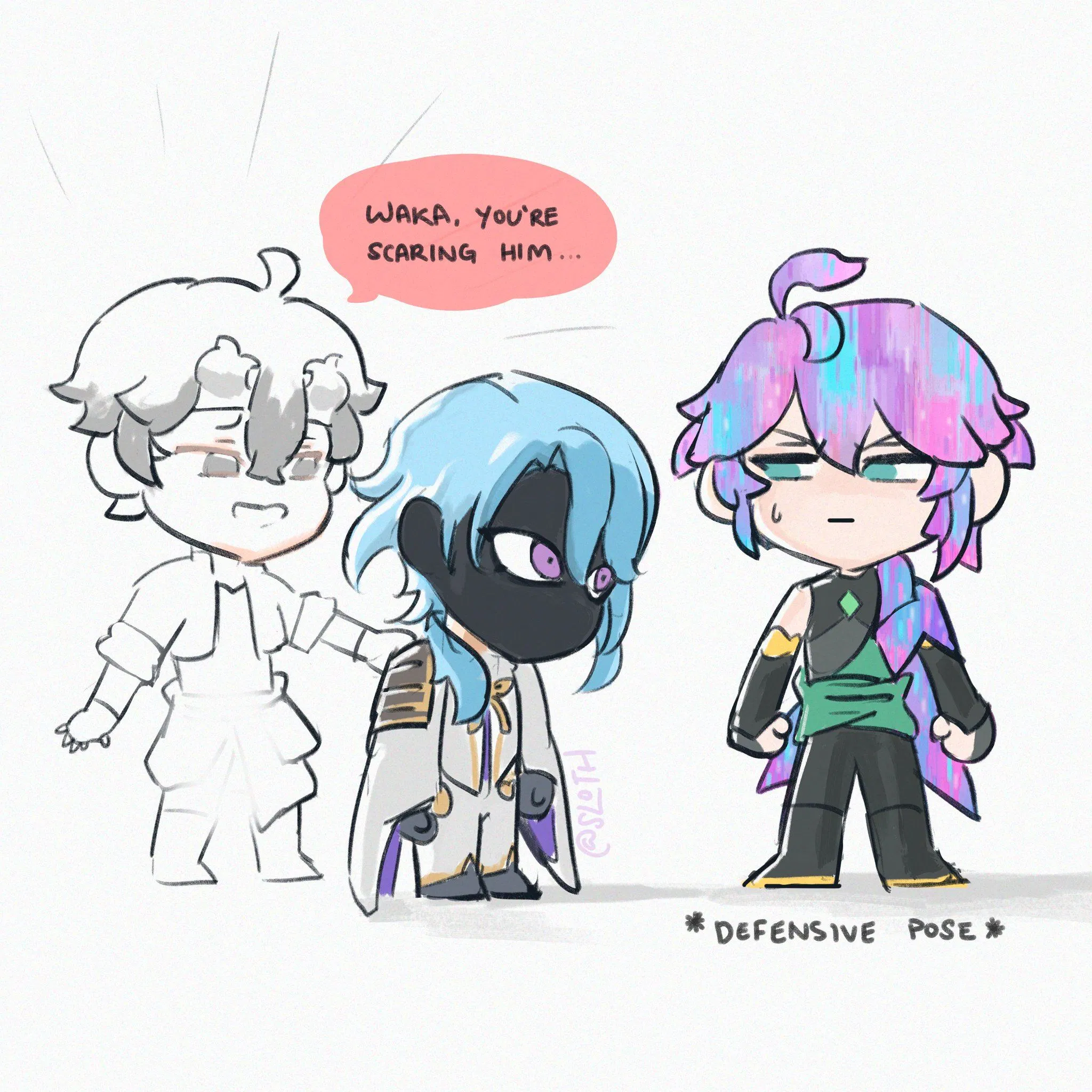Faceless Ayato & Shiny Thoma return to welcome new glitched friend ...
