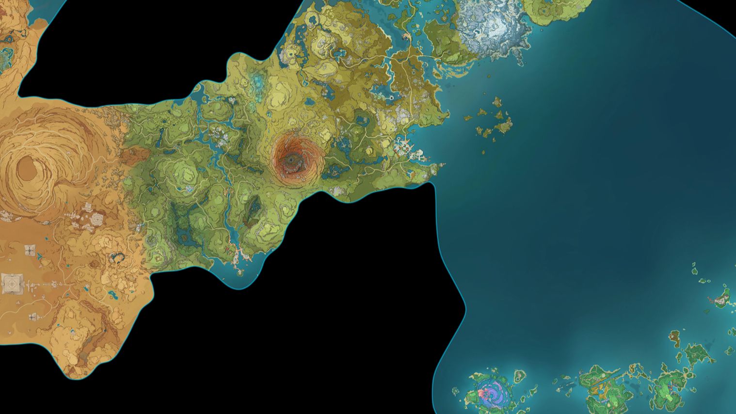 [4.0] Super High Quality Clean Teyvat Map (25572x23647px) Genshin ...