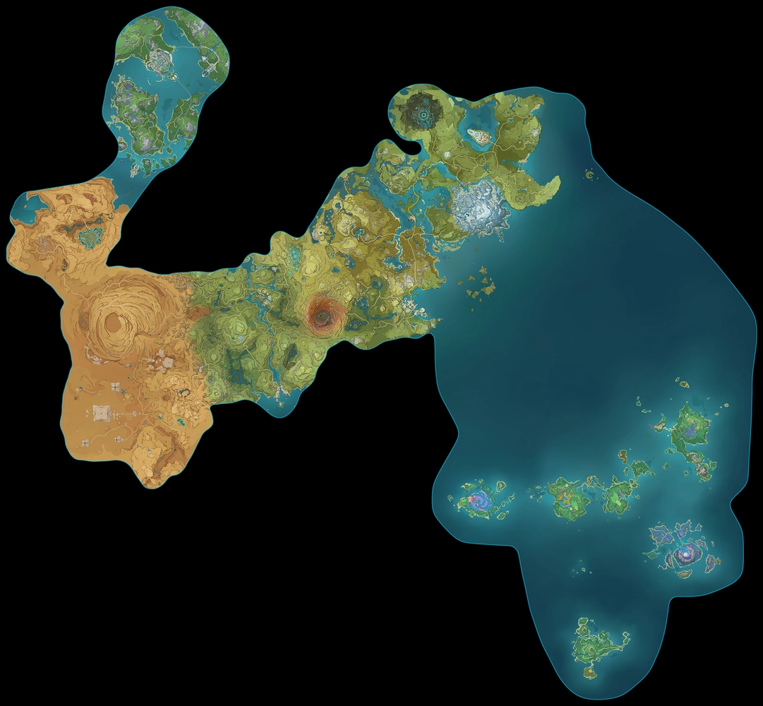 [4.0] Super High Quality Clean Teyvat Map (25572x23647px) Genshin ...