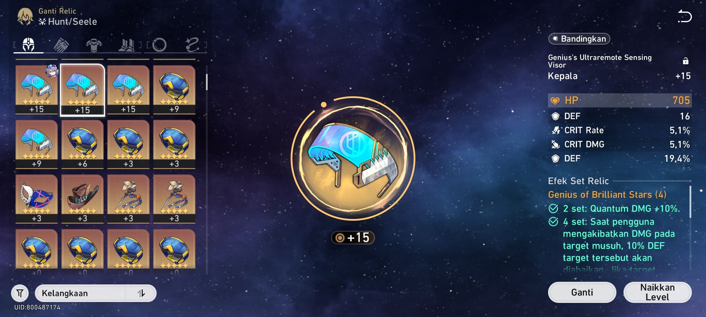 Udah senang dapat sub stat cr, cd. Kok pas di Up malah gini? 😭😭😭 Honkai ...