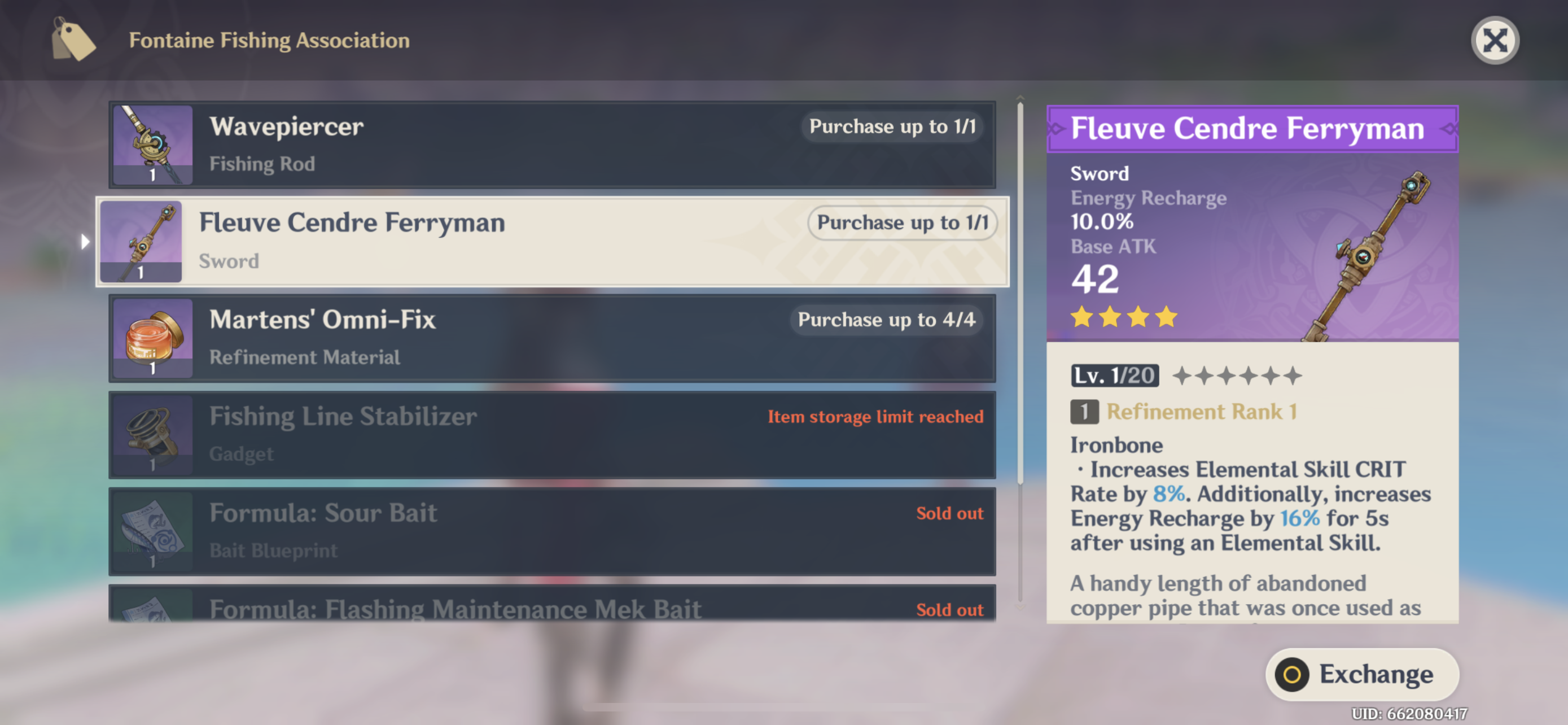 Fleuve Cendre Ferryman Sword Genshin Impact | HoYoLAB