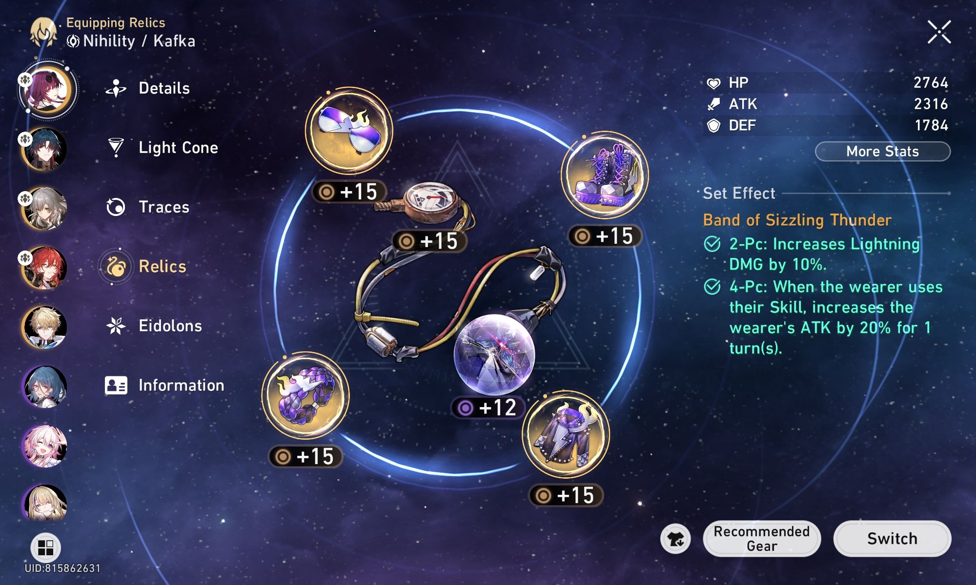 kafka build almost complete Honkai: Star Rail | HoYoLAB