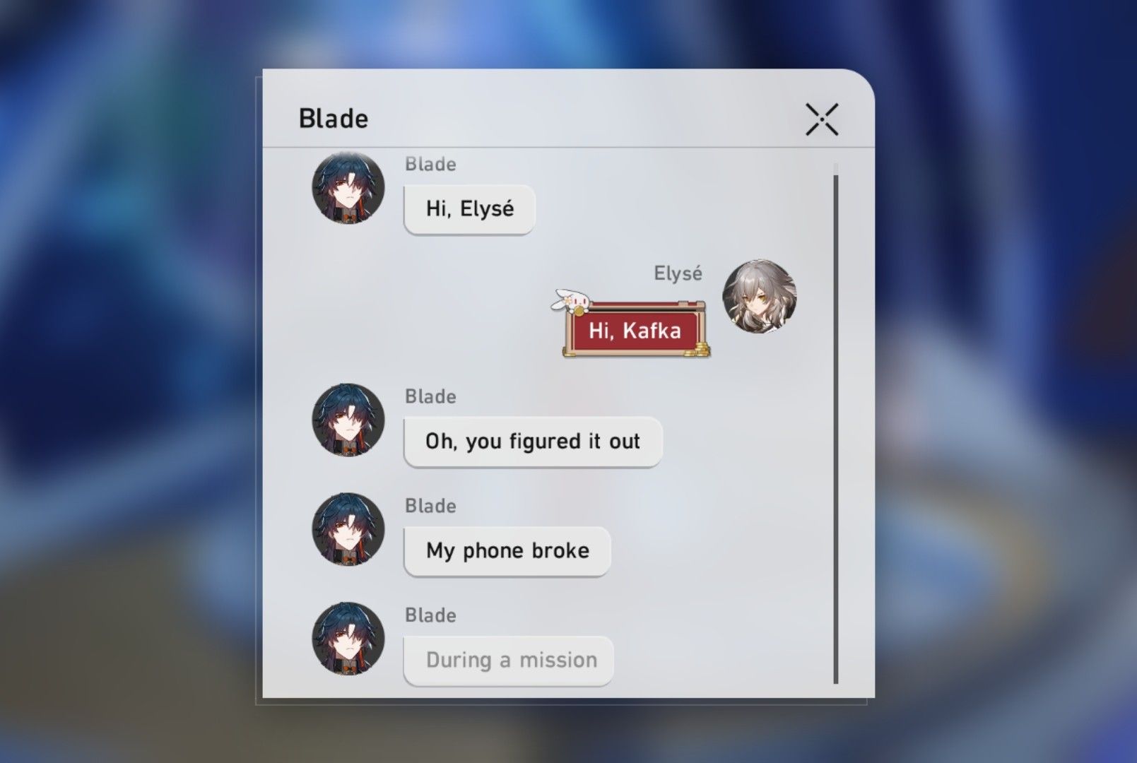 please tell me i'm not the only one that hoped it was blade 🥹 Honkai ...
