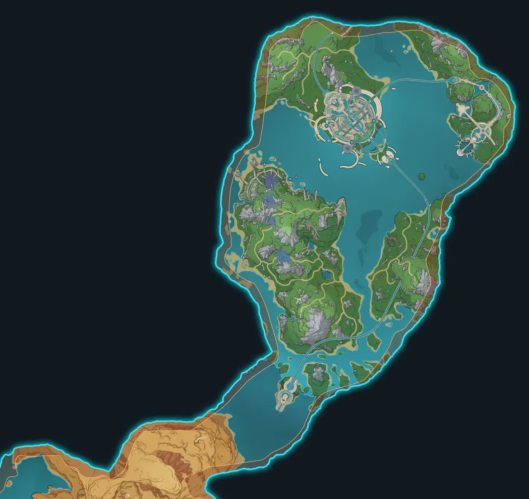 [4.0] Teyvat Subregion Borders and Clean Teyvat Map Genshin Impact ...