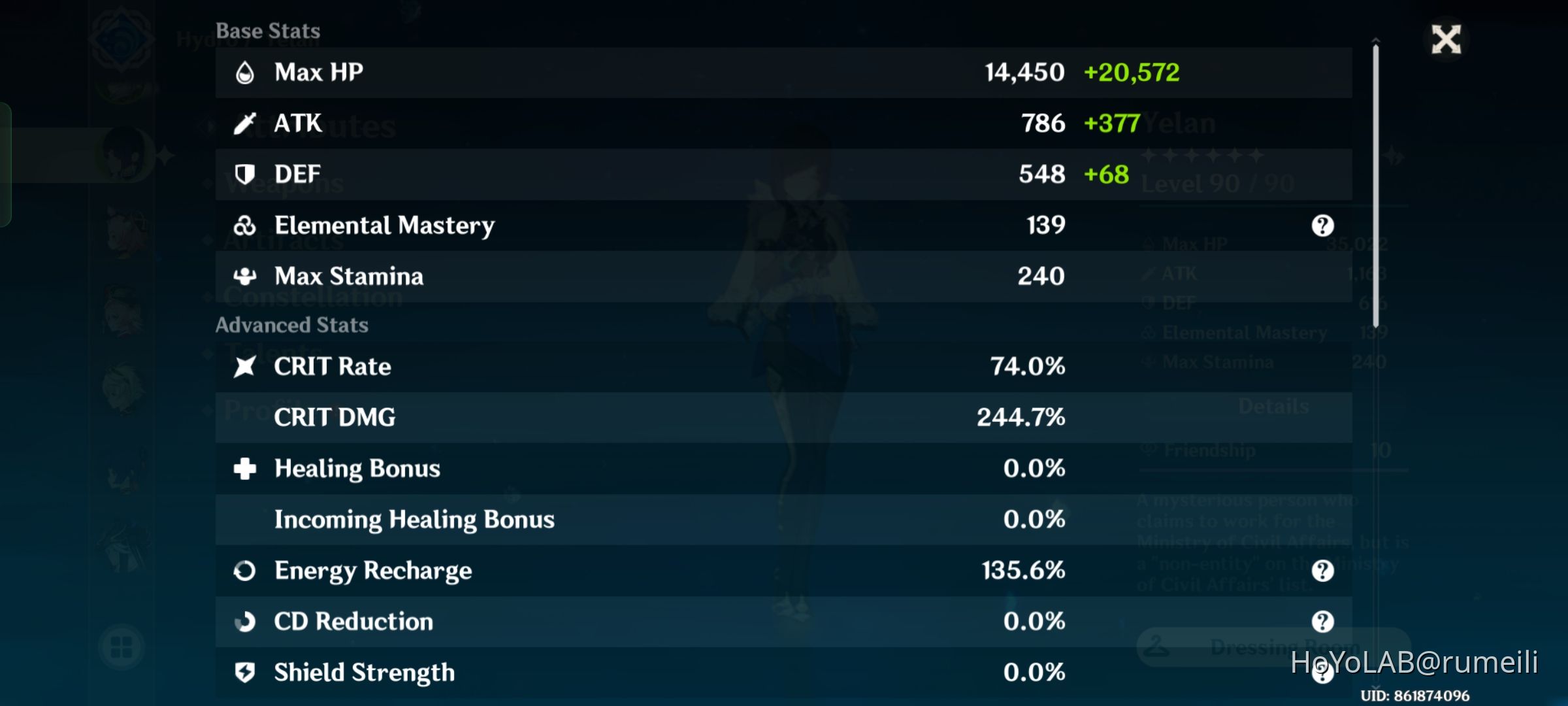 new and improved yelan stats (c1r1) Genshin Impact | HoYoLAB