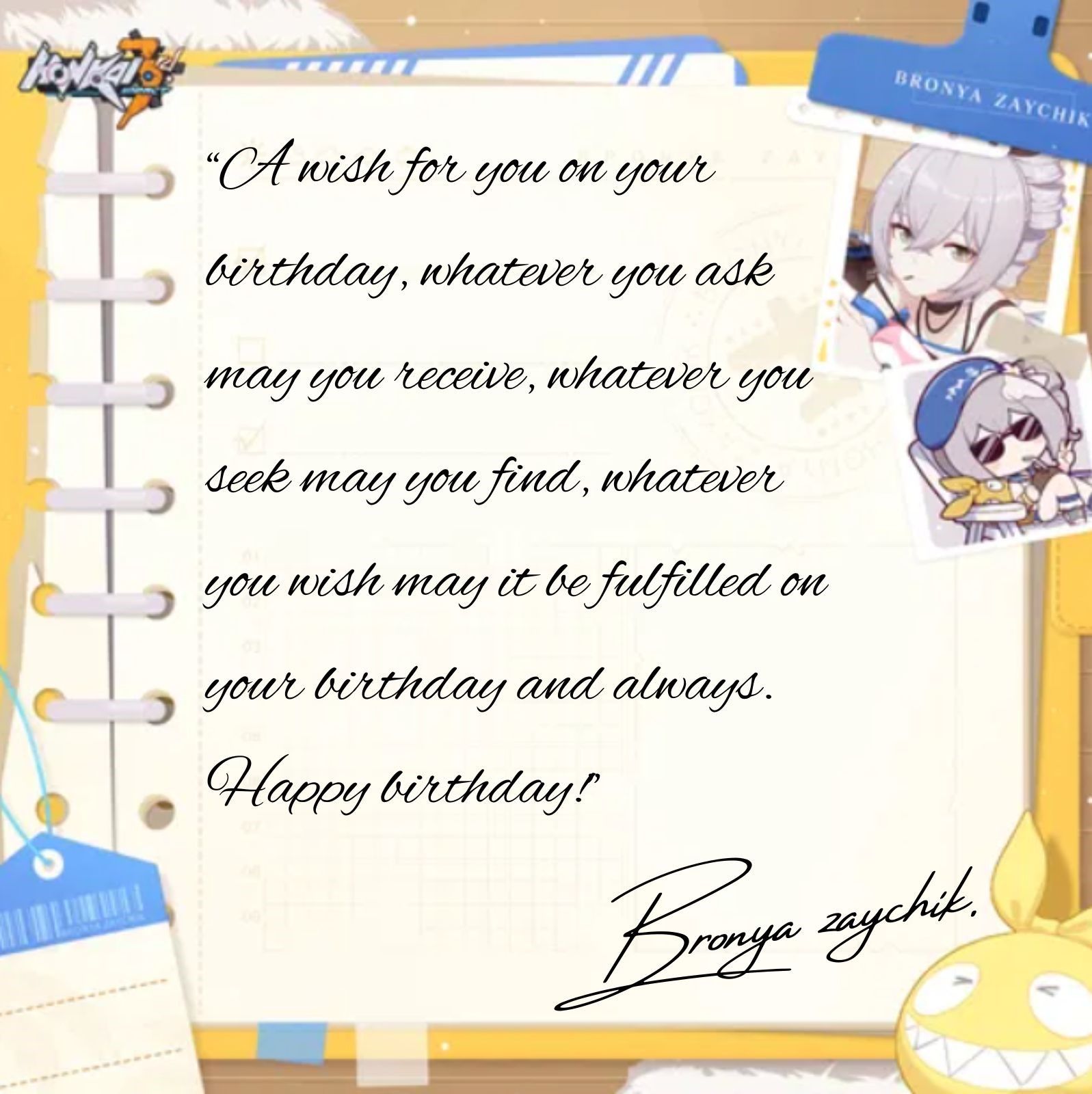 Happy birthday bronya Honkai Impact 3rd | HoYoLAB