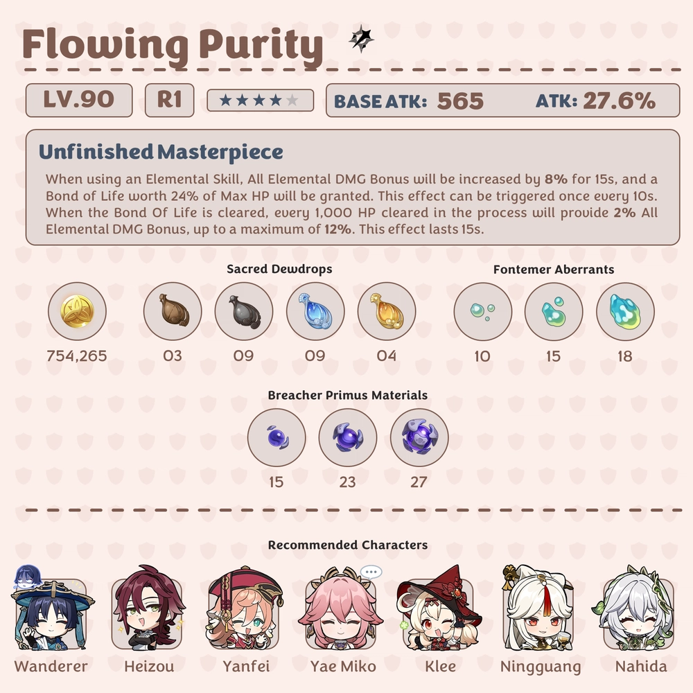 Flowing Purity | Weapon Guide Genshin Impact | HoYoLAB