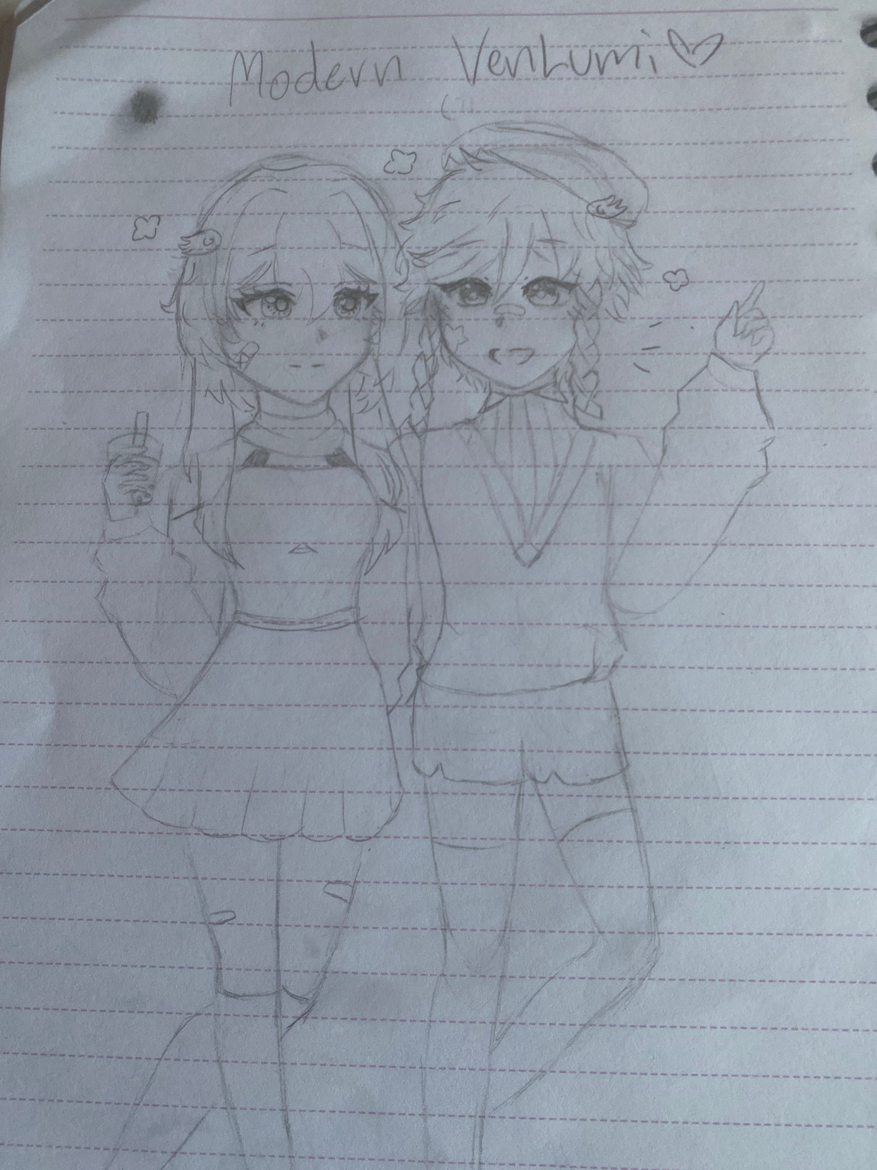 Modern AU VenLumi Fanart! ️ Genshin Impact | HoYoLAB