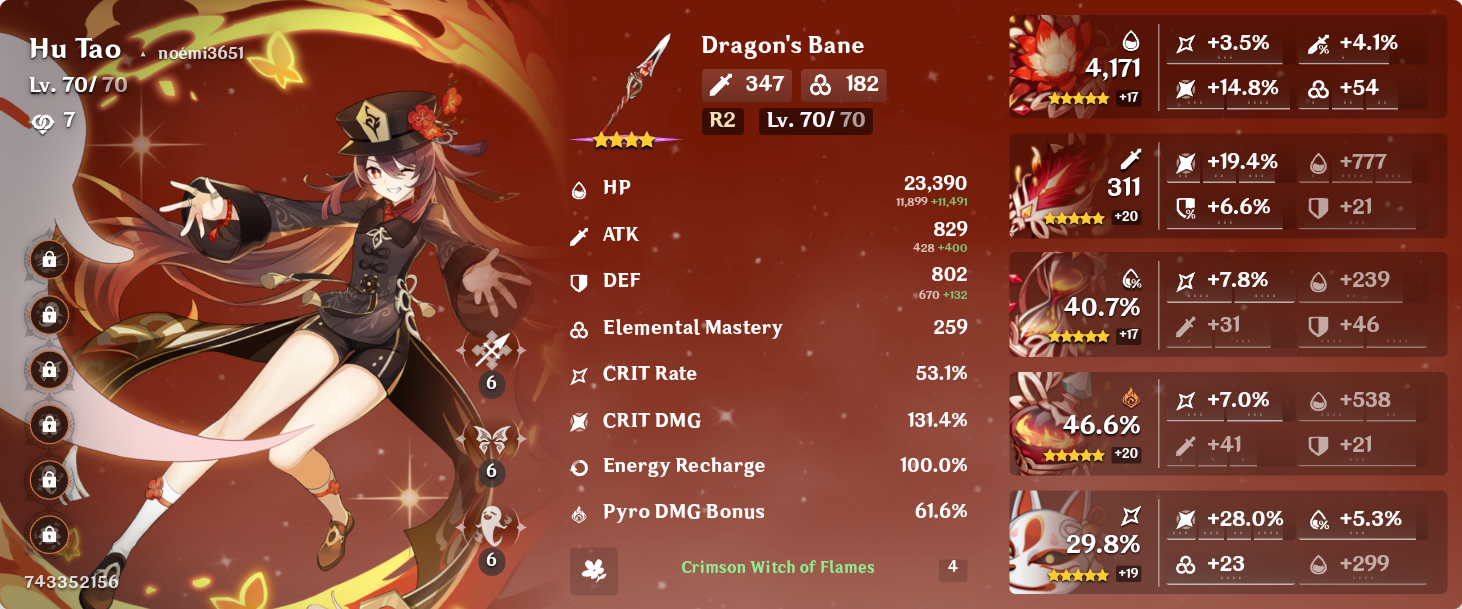 f2p hu tao build I really want to get her signature weapon and not ...