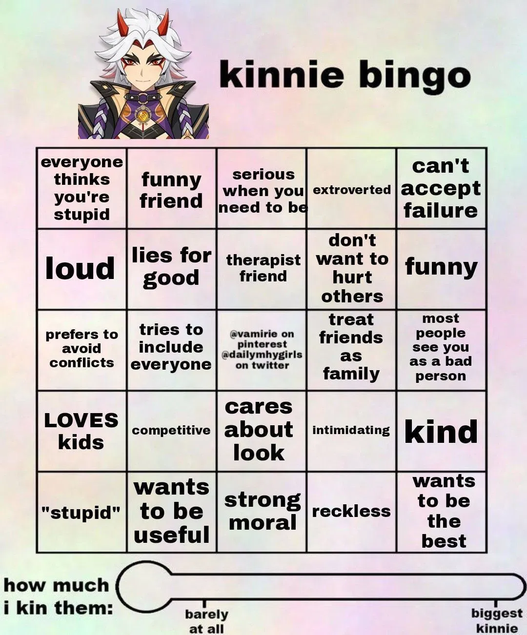 KINNIE BINGO!! Genshin Impact | HoYoLAB