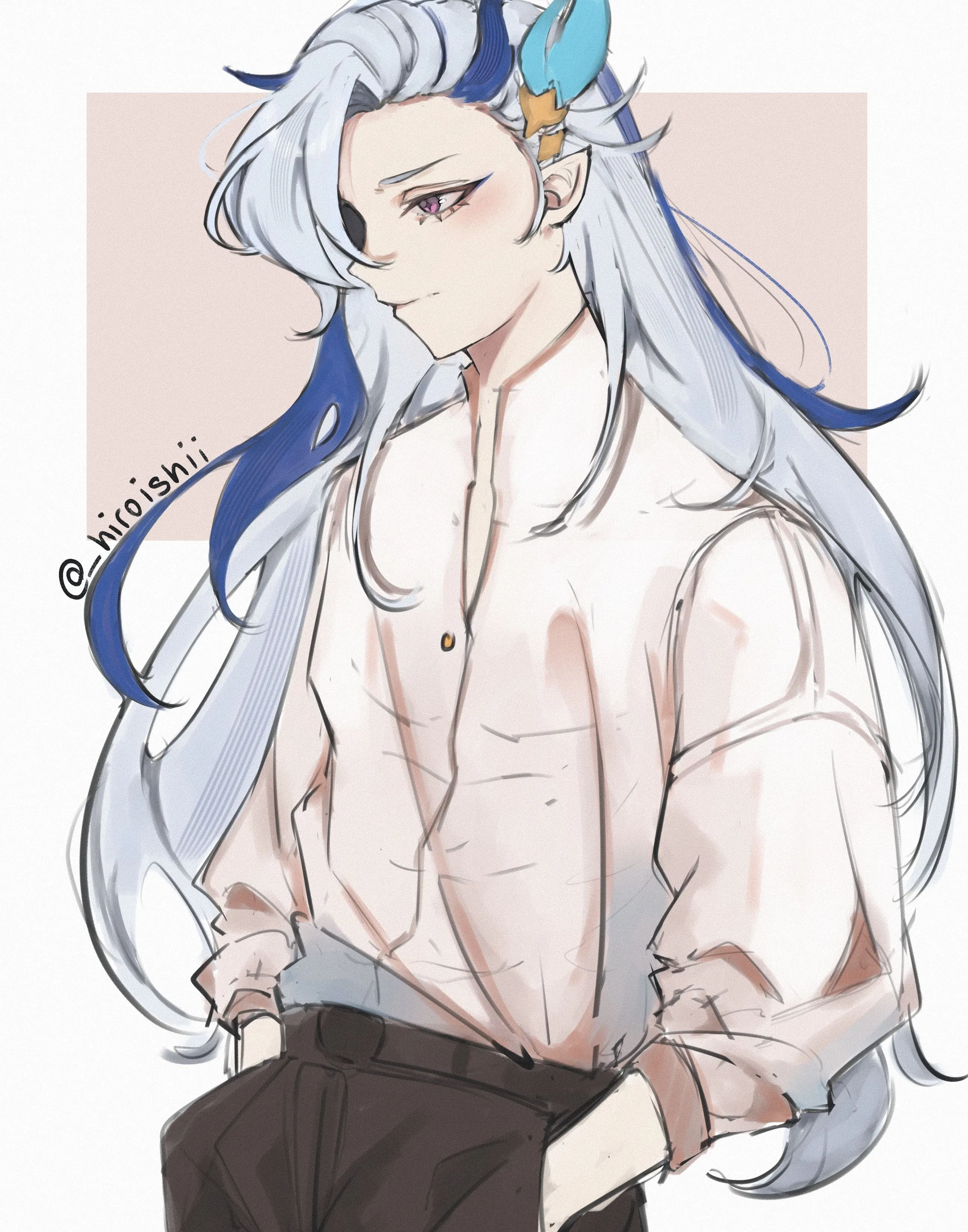 casual Neuvillette fanart Genshin Impact | HoYoLAB