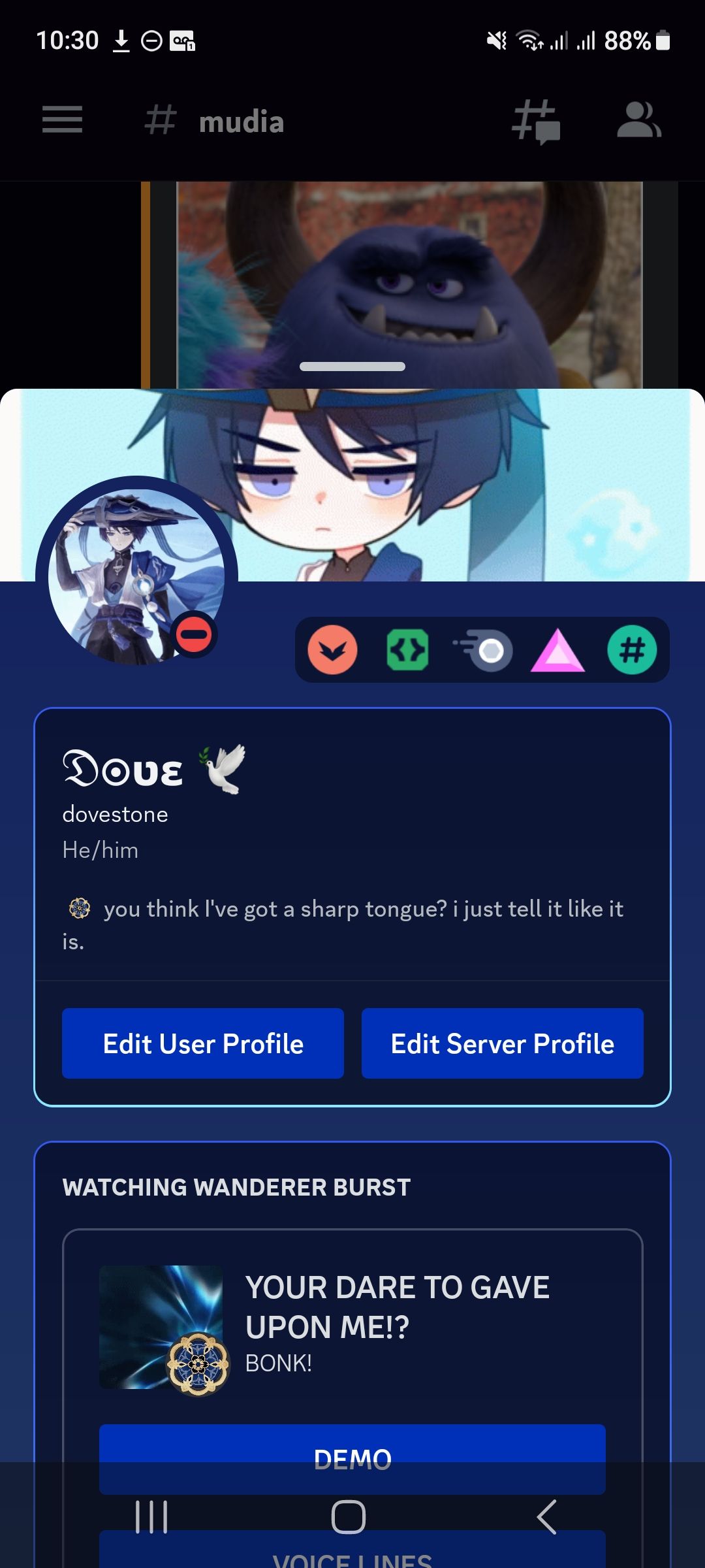 wanderer themed profile Genshin Impact | HoYoLAB