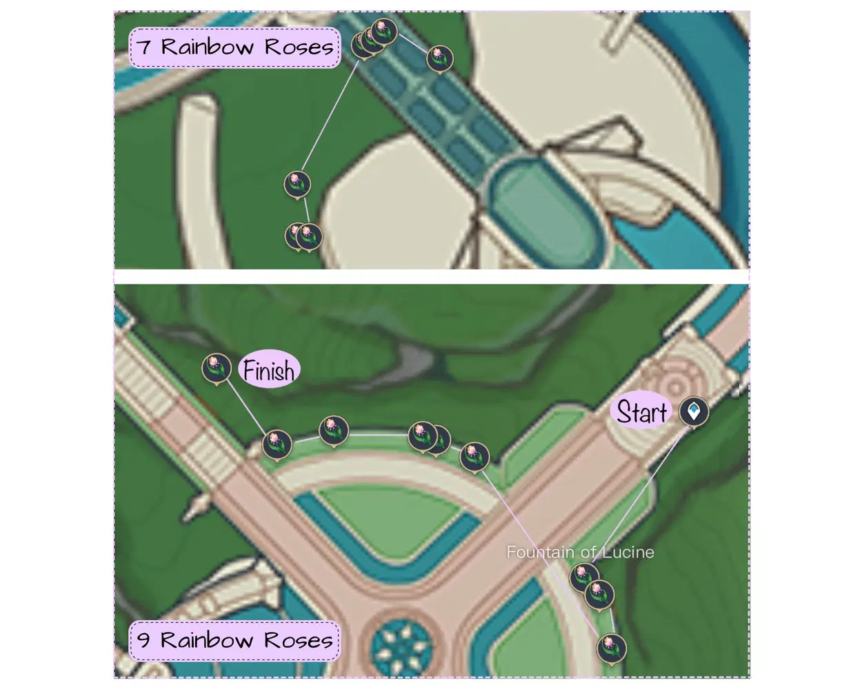 {Rainbow Roses Farming} ~ All 73 Locations: Routes & Teapot Harvesting ...