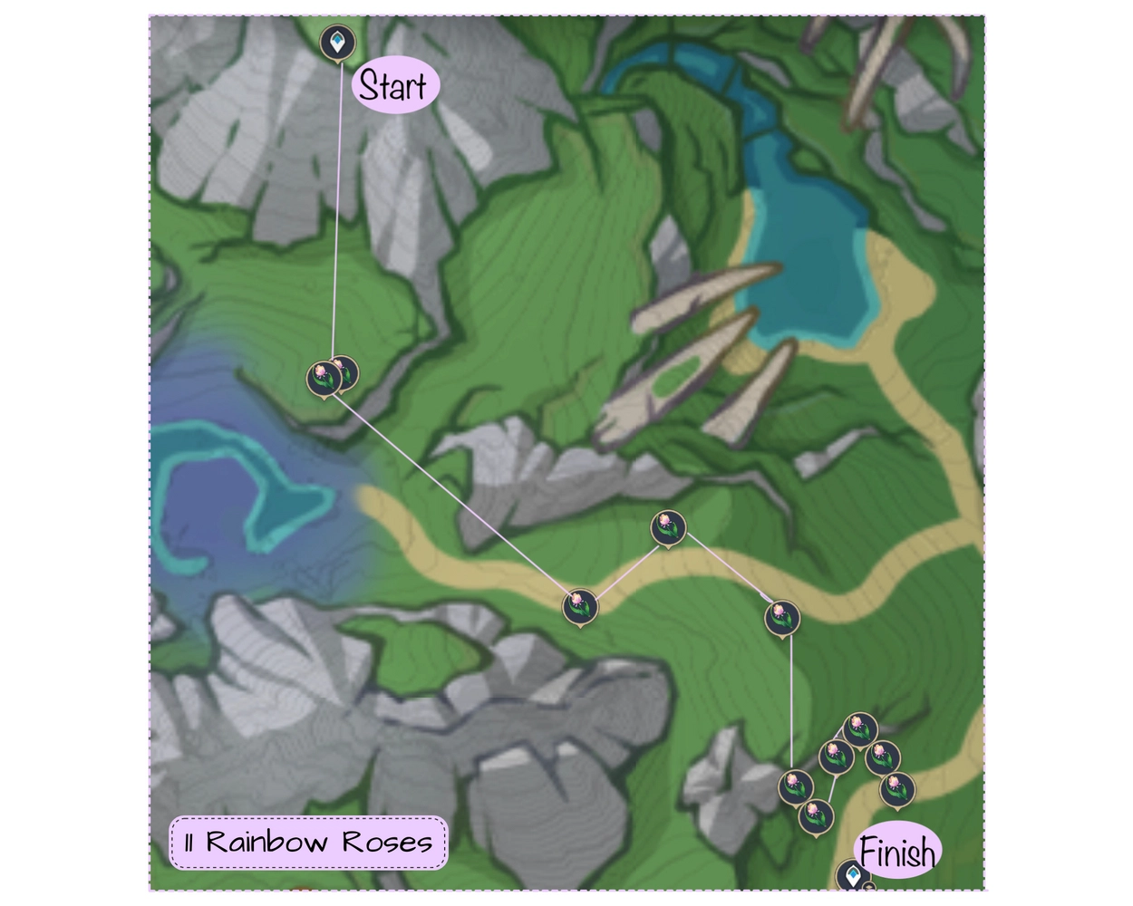 {Rainbow Roses Farming} ~ All 73 Locations: Routes & Teapot Harvesting ...