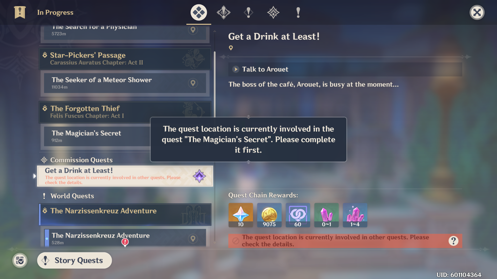 The quest location is currently involved in other quests. Genshin ...