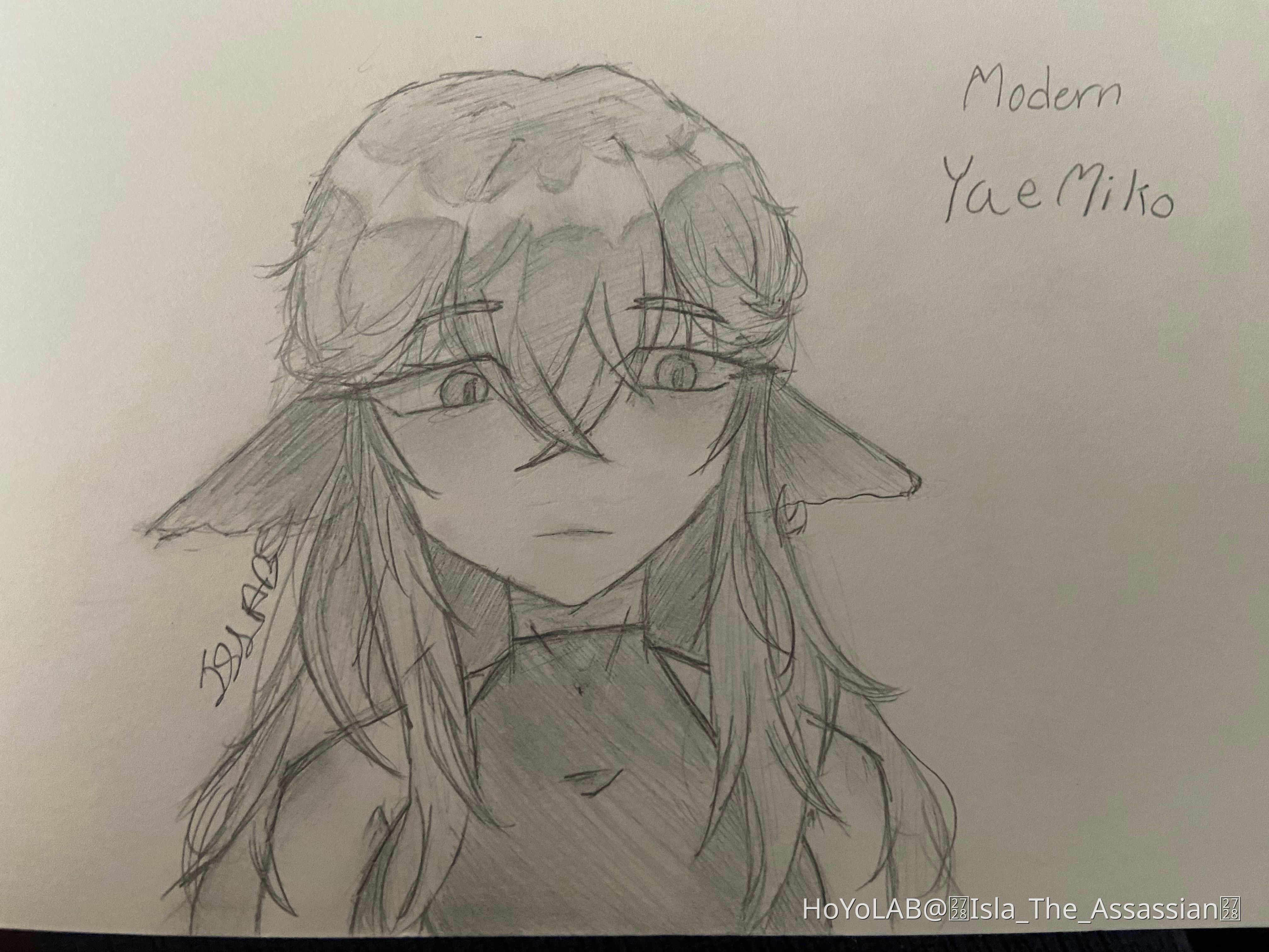 YaeMiko drawing from memory Genshin Impact | HoYoLAB