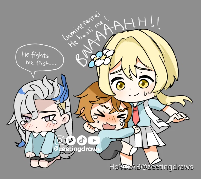 Baby Childe and Neuvillette Genshin Impact | HoYoLAB