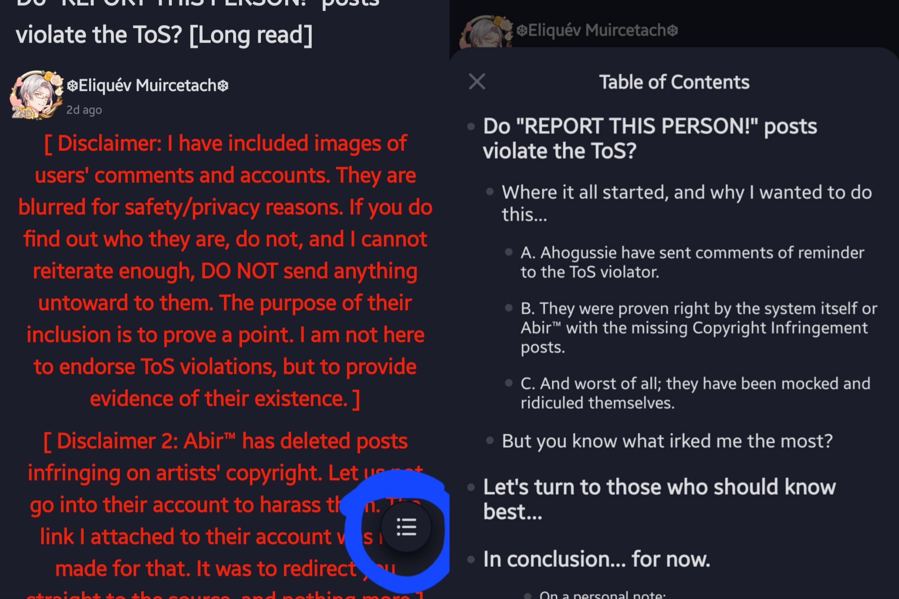 Do "REPORT THIS PERSON!" posts violate the ToS? [Long read] | HoYoLAB