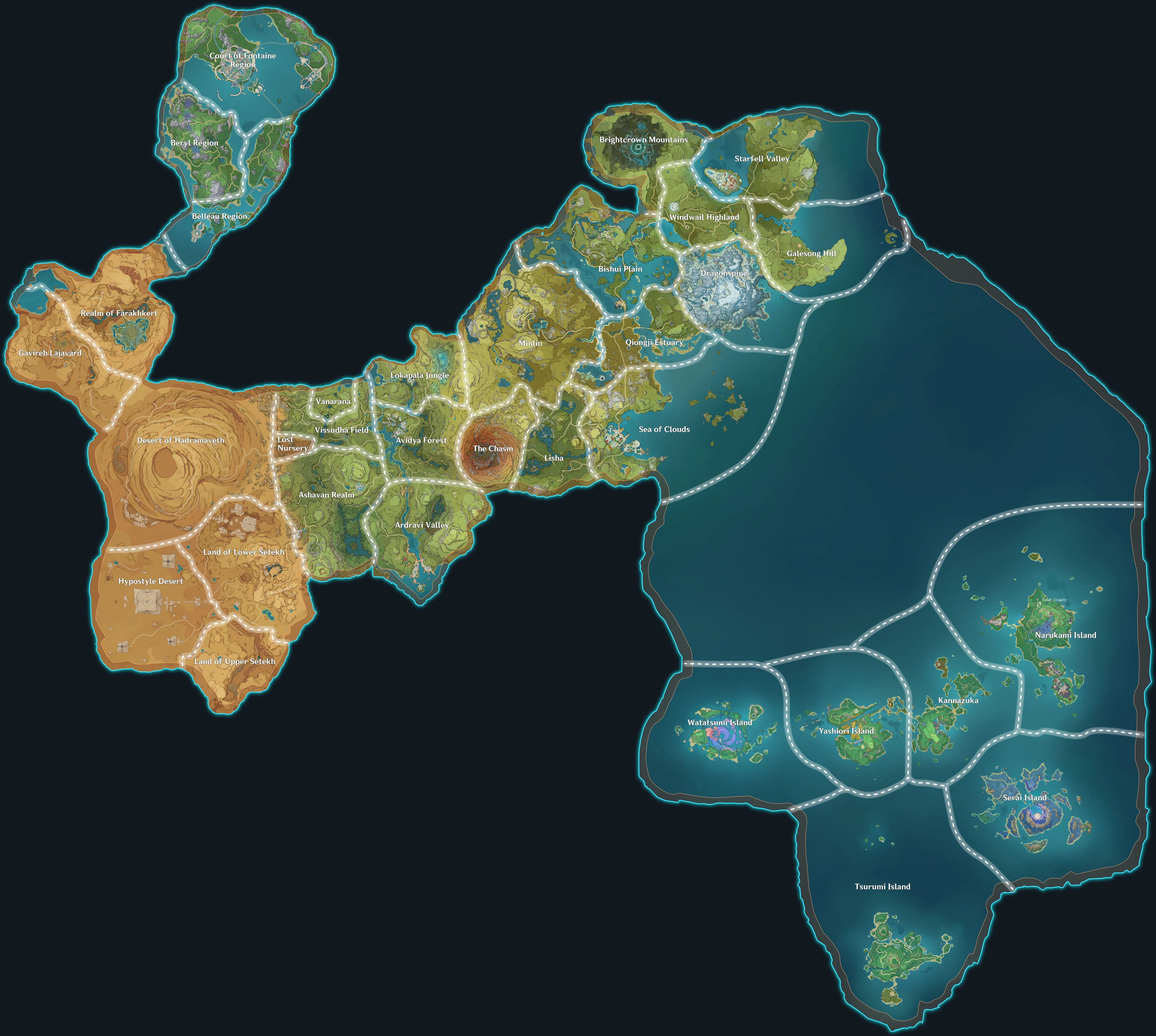 mapa por regiones Genshin Impact | HoYoLAB