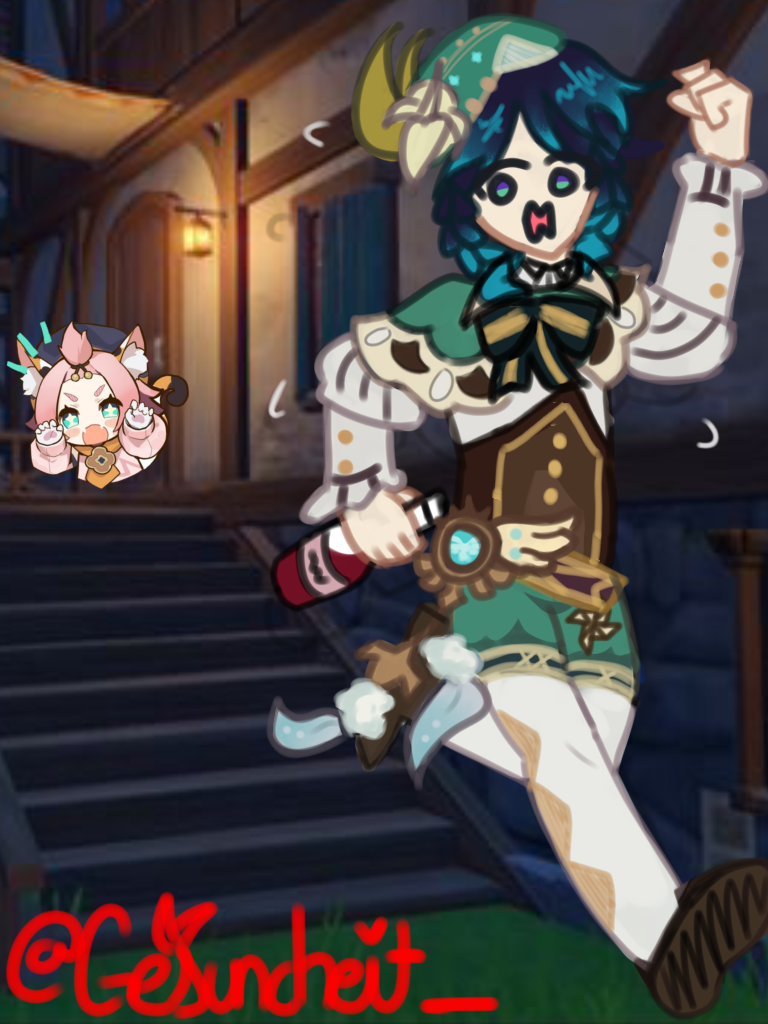 ¿Venti running from a cat? (Doodle) Genshin Impact | HoYoLAB