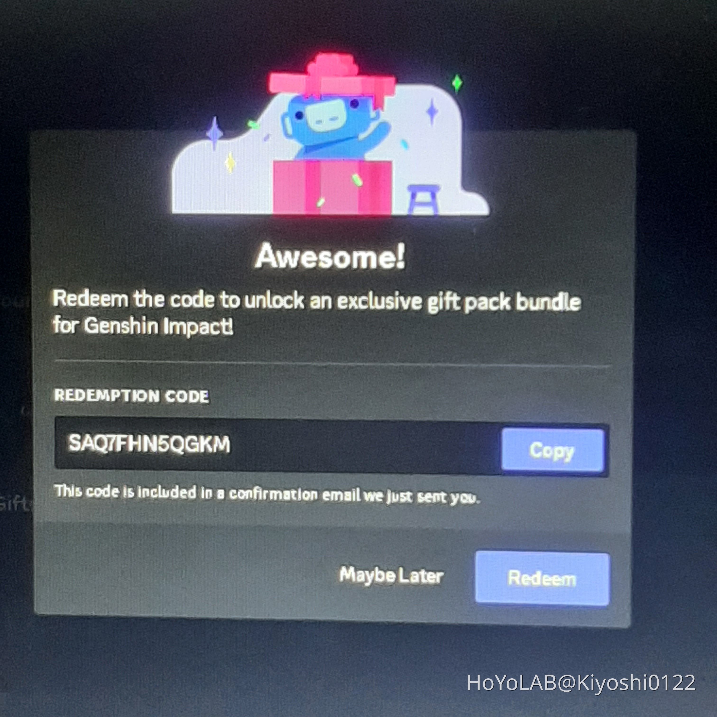 DICS CODE Genshin Impact | HoYoLAB