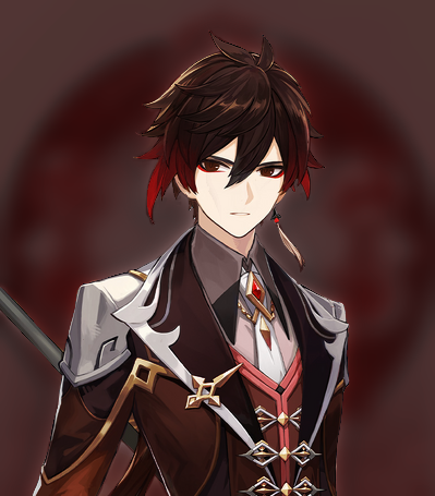 Just though he'd look good in some red + darker colors o.o Genshin ...