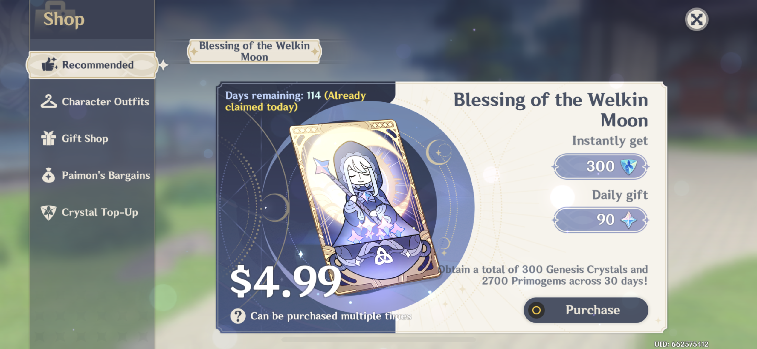 Top up and got more moon things Genshin Impact | HoYoLAB