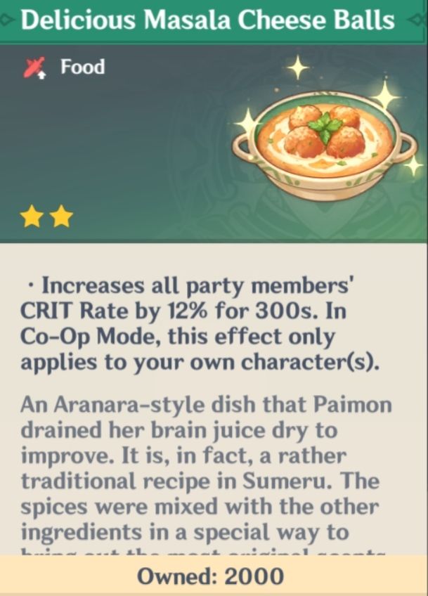 Masala Cheese Balls Genshin Impact | HoYoLAB