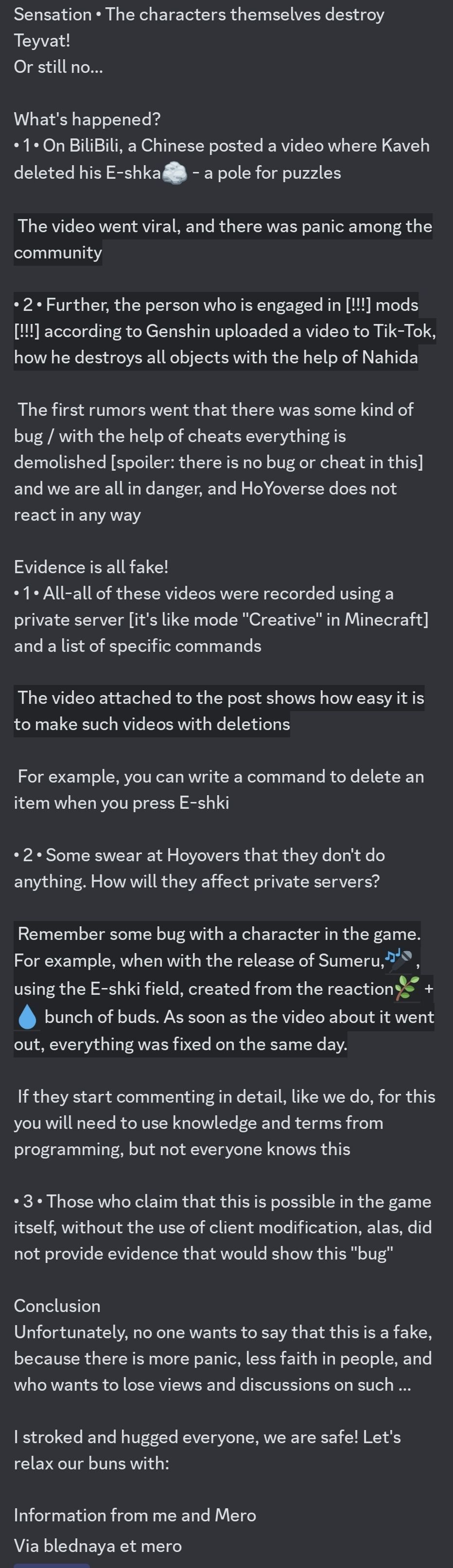 Kaveh bug - OFFICIAL RESPONSE! Genshin Impact | HoYoLAB