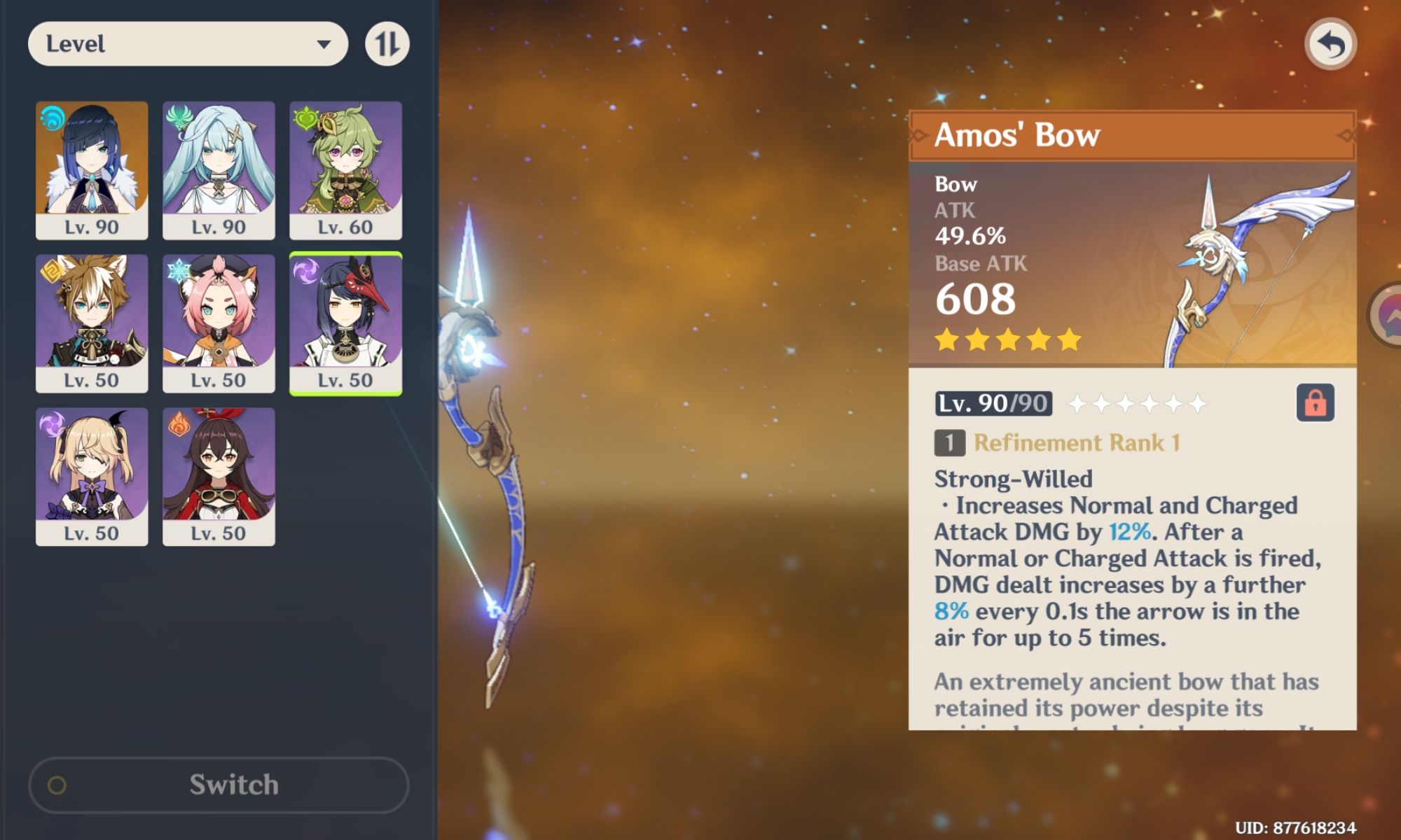 Which character do i have can i use Amos Bow on? Genshin Impact | HoYoLAB