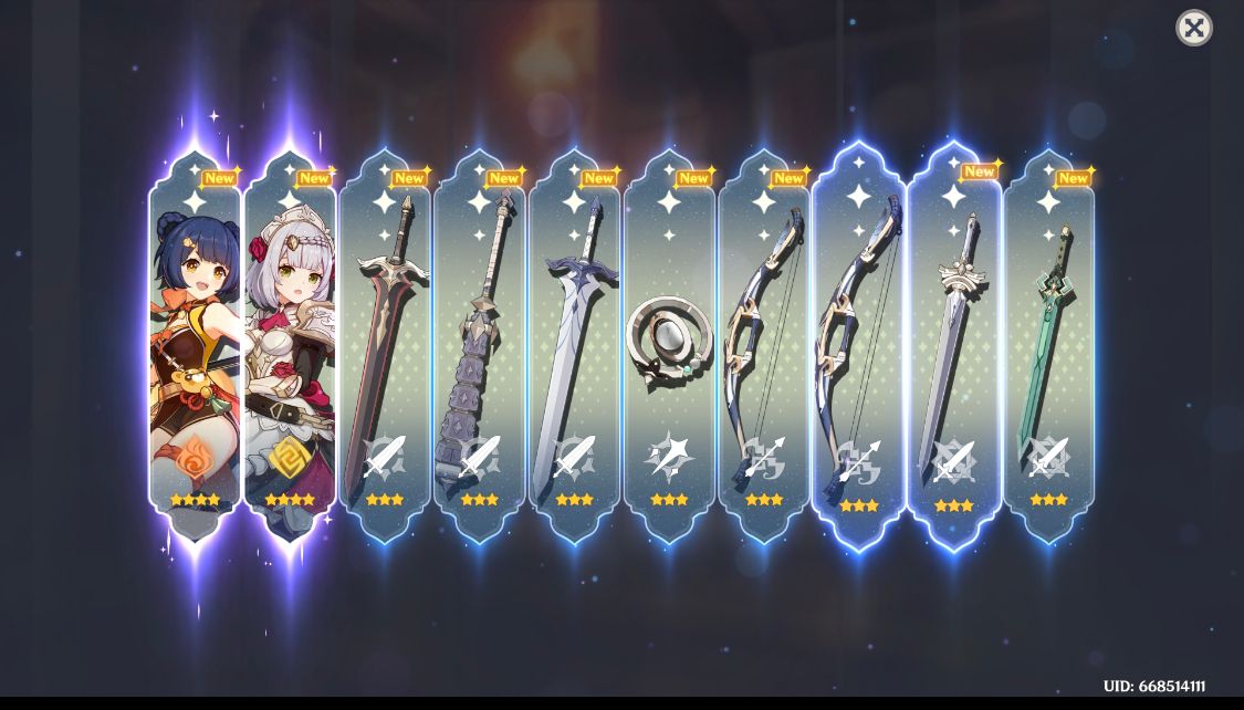 Just started Genshin Today as F2P and Here are my Pulls on starter ...