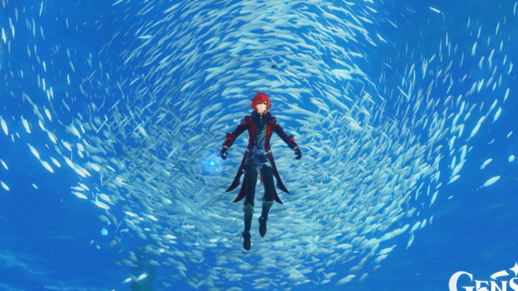 Diluc with fish. Genshin Impact | HoYoLAB